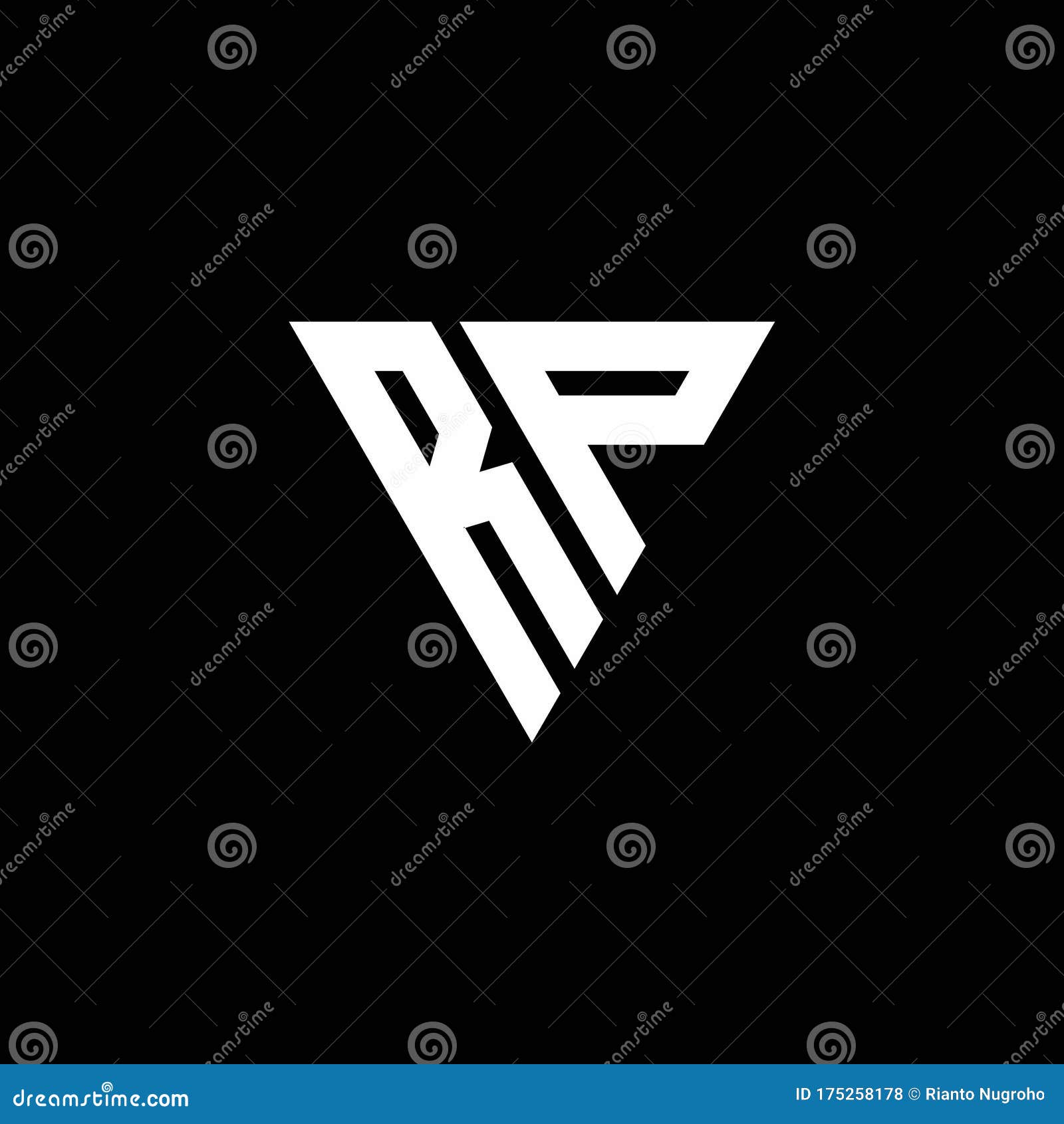 RP Logo Letter Monogram with Triangle Shape Design Template Stock ...