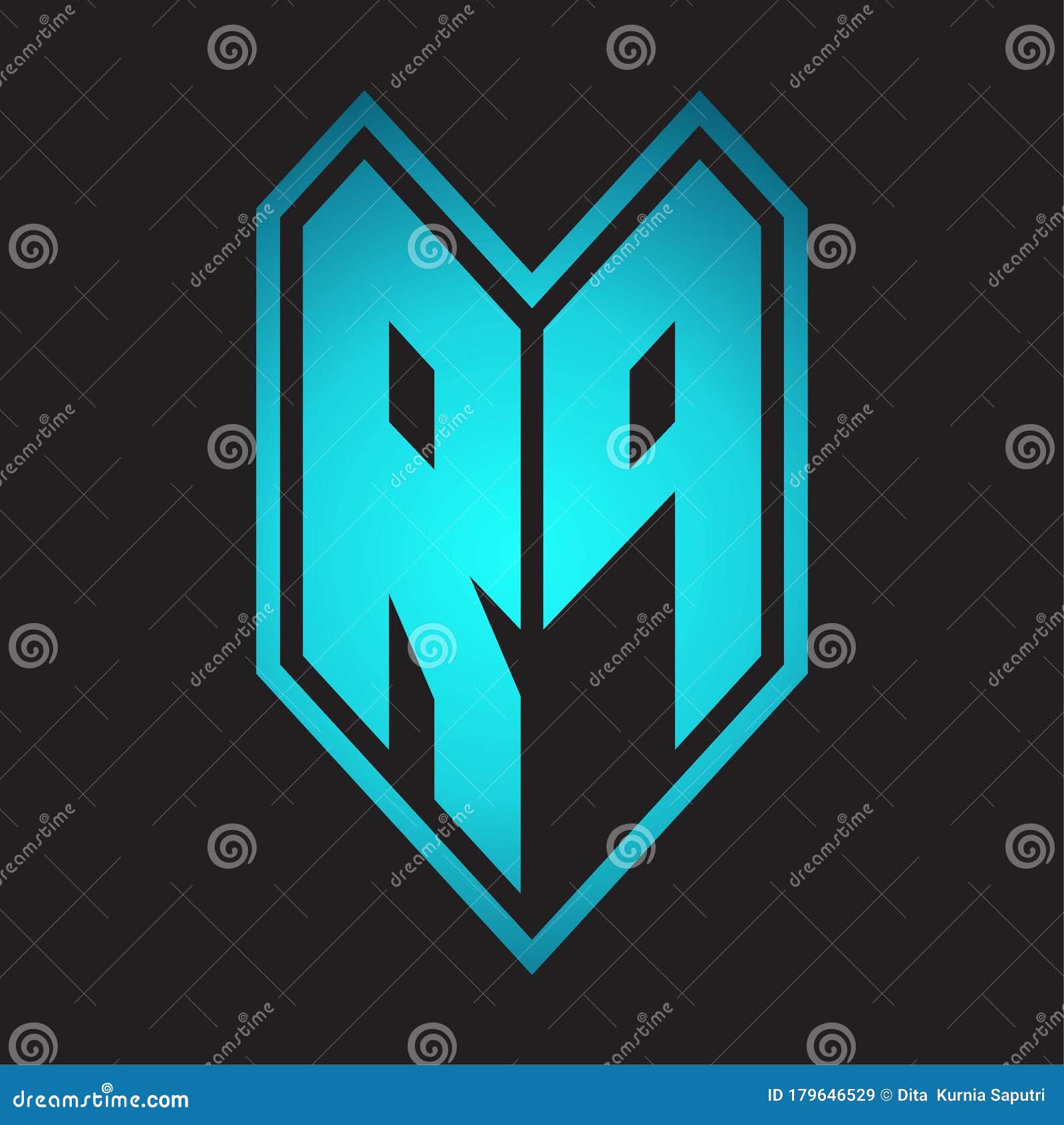 RP Logo Monogram with Emblem Line Style Isolated on Blue Gradient ...