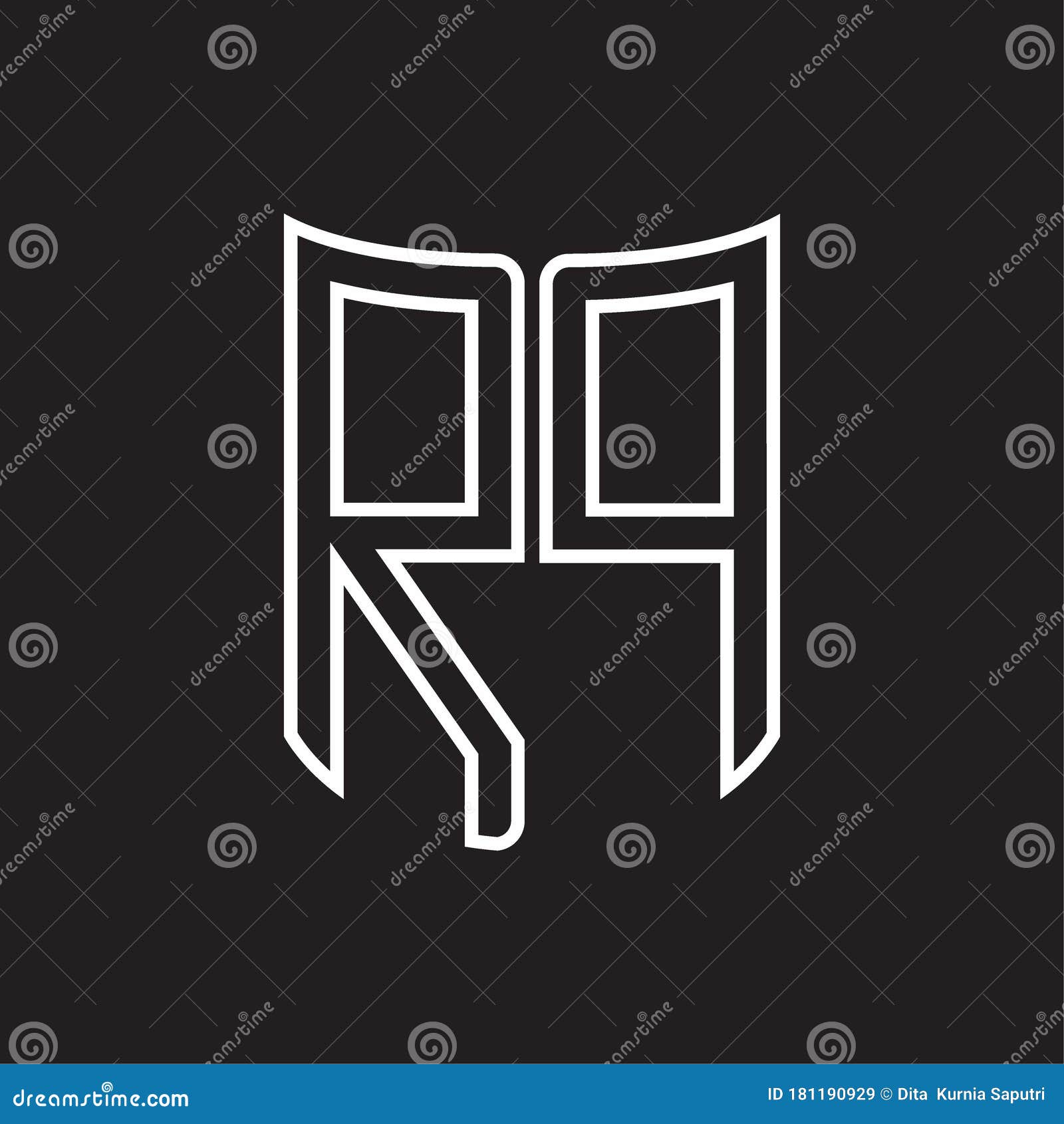 RP Logo Monogram with Ribbon Style Outline Design Template Stock Vector ...