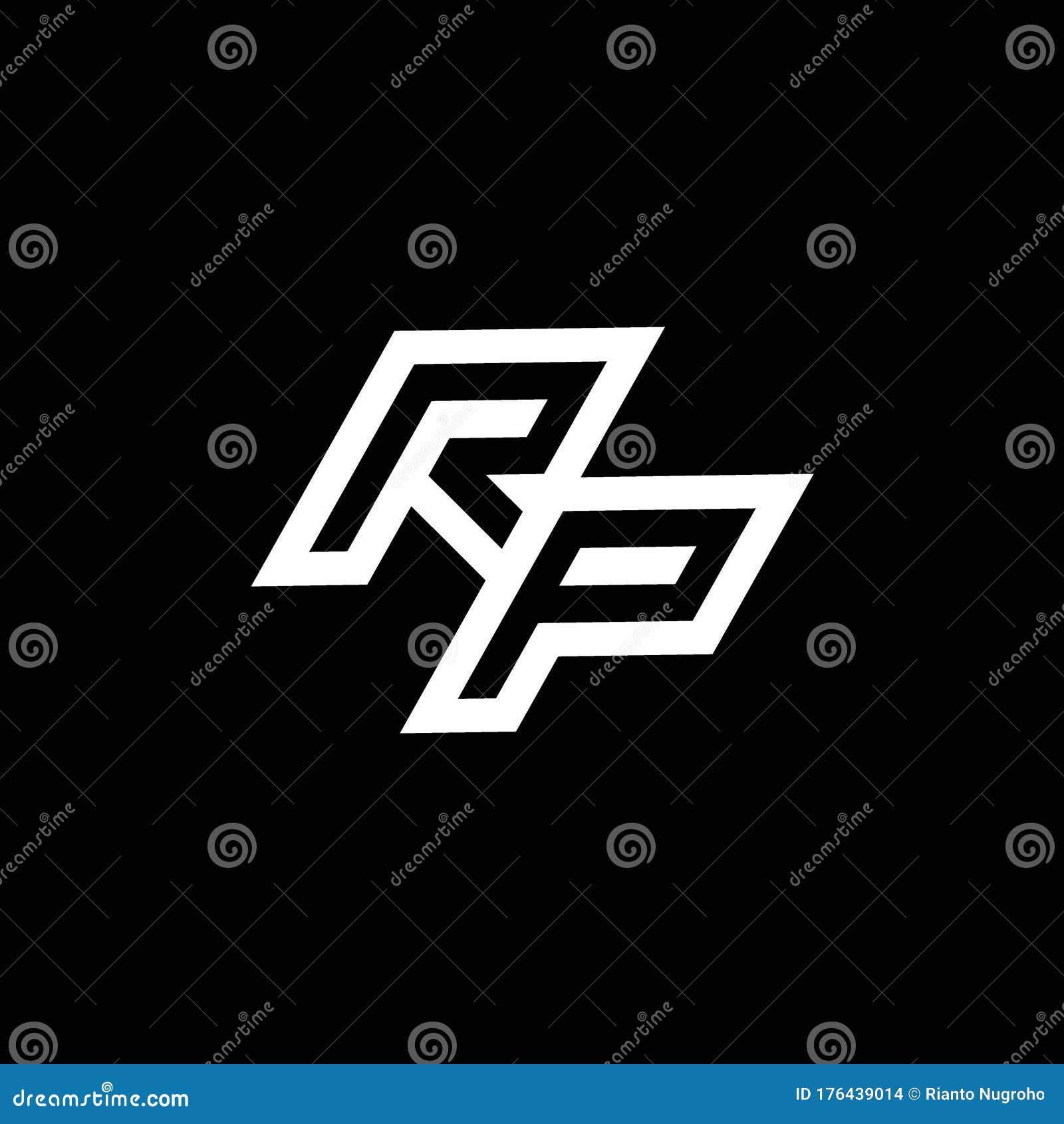RP Logo Monogram with Up To Down Style Negative Space Design Template ...