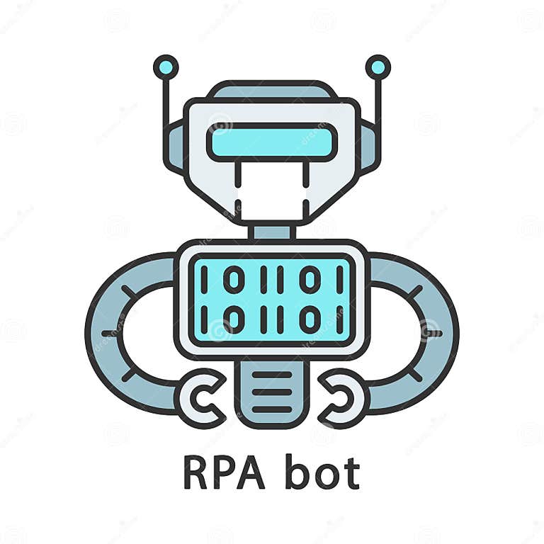RPA bot color icon stock vector. Illustration of cybernetic - 178647138