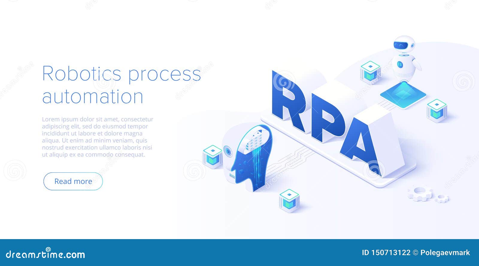 RPA Concept In Isometric Vector Illustration. Robotics Process ...