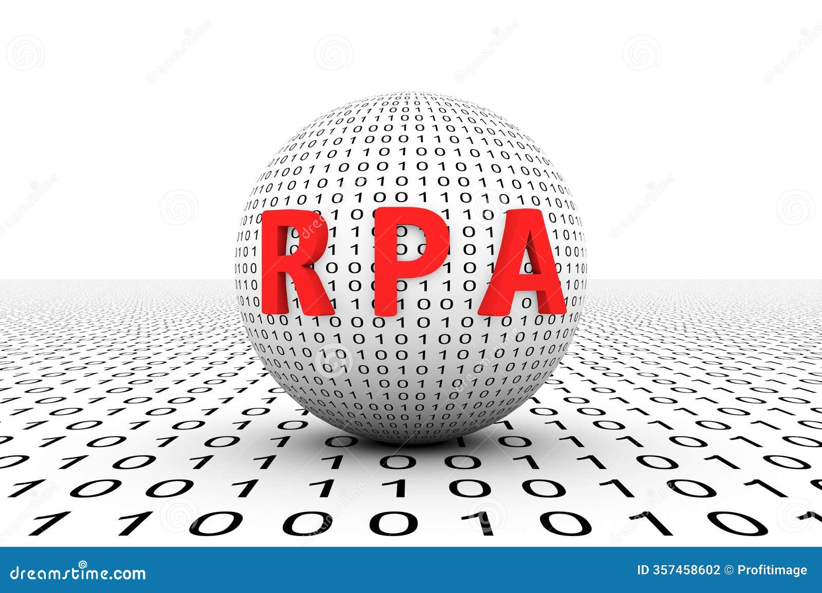 RPA Conceptual Sphere Binary Code 3d Stock Illustration - Illustration of management ...