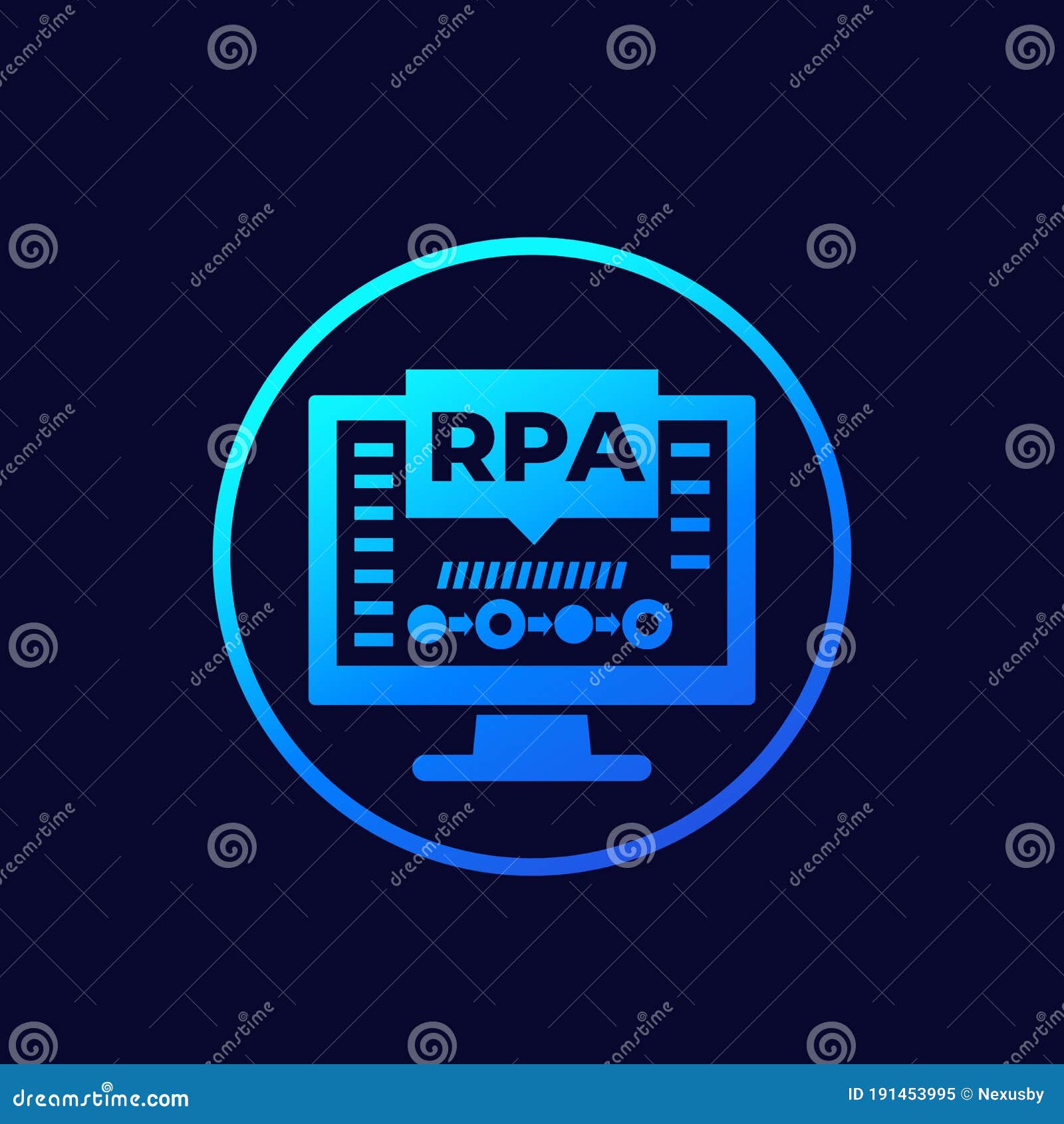 RPA Icon, Robotic Process Automation Vector Stock Vector - Illustration ...