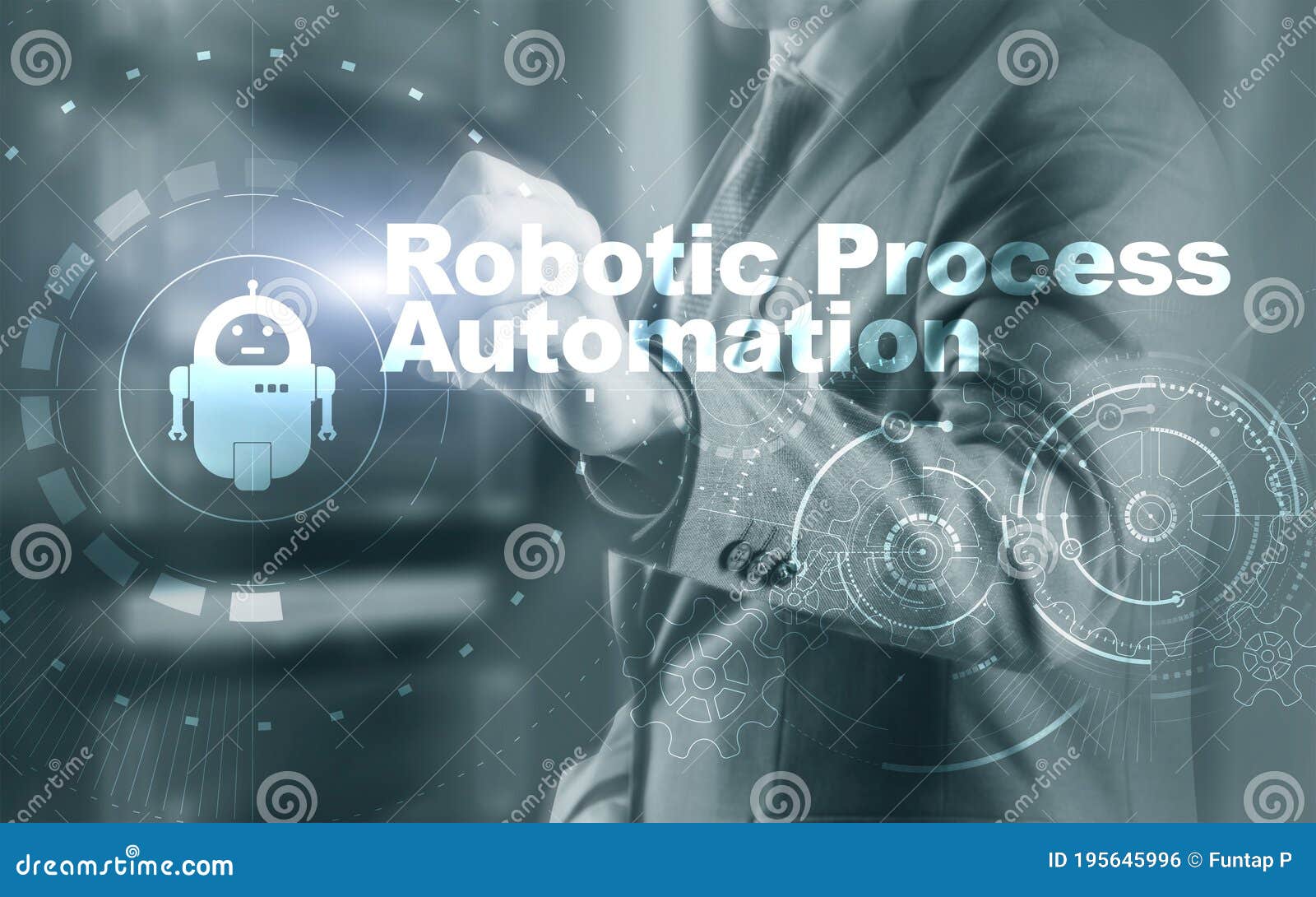 RPA Robotic Process Automation. Ai Algorithm Analyze Business. Stock ...