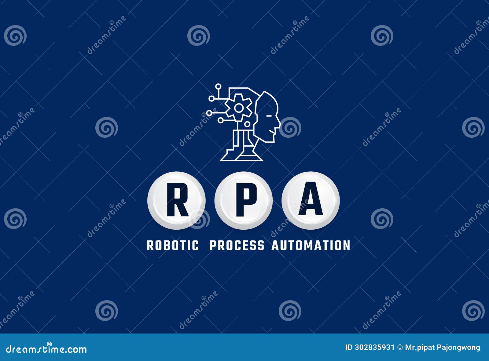Rpa Robotic Process Automation Concept Computer Robotic Process Automatisation Stock Vector