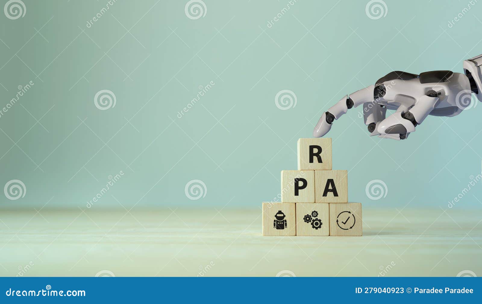 RPA Robotic Process Automation Innovation Concept. Robotic Hand ...