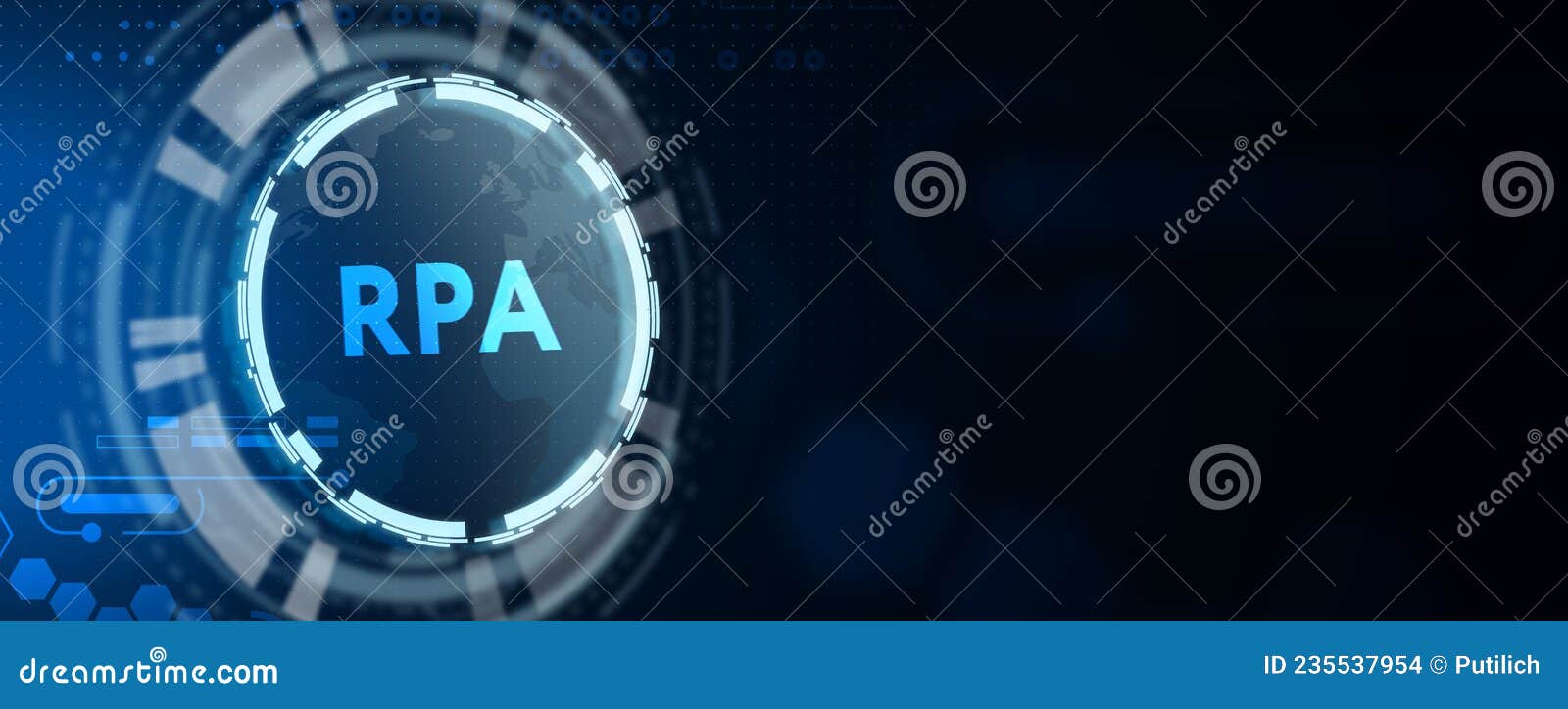 RPA Robotic Process Automation Innovation Technology Concept. Business ...