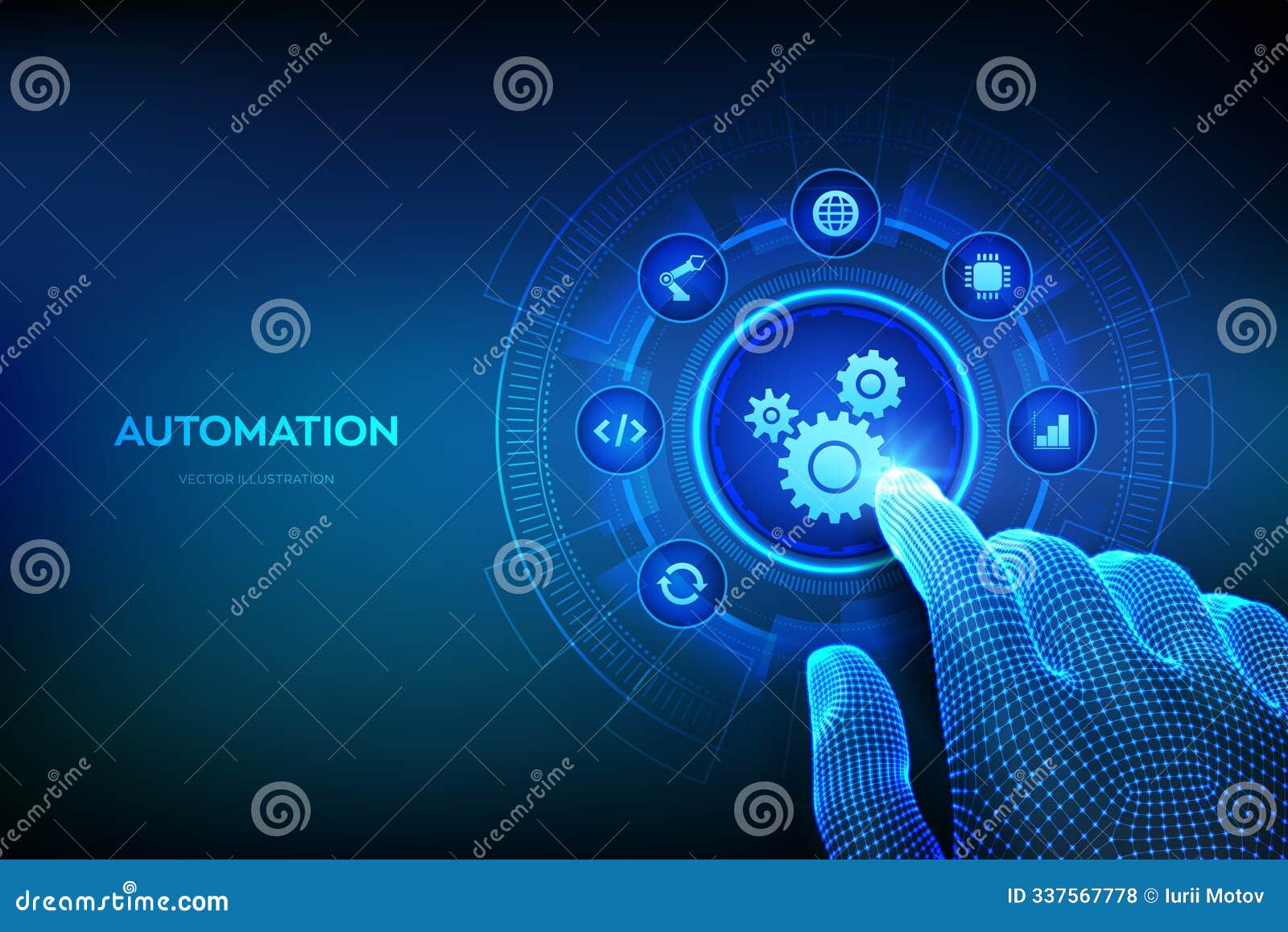 RPA Robotic Process Automation Innovation Technology Concept. IOT ...