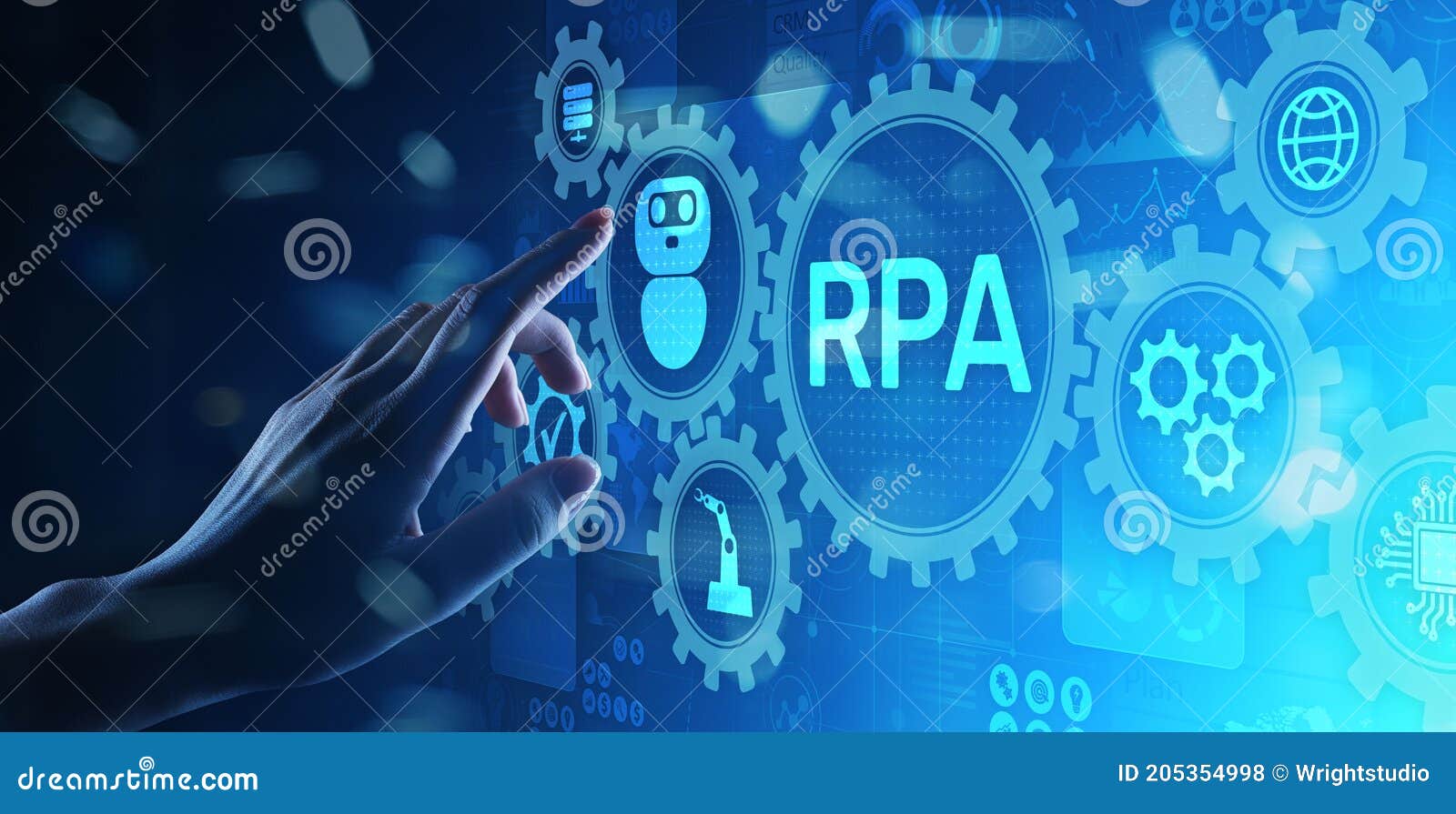 RPA Robotic Process Automation Innovation Technology Concept on Virtual ...