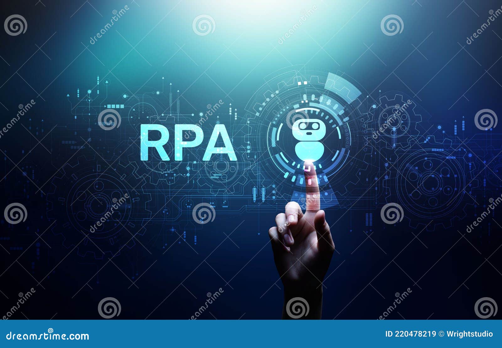 RPA Robotic Process Automation Innovation Technology Concept on Virtual ...