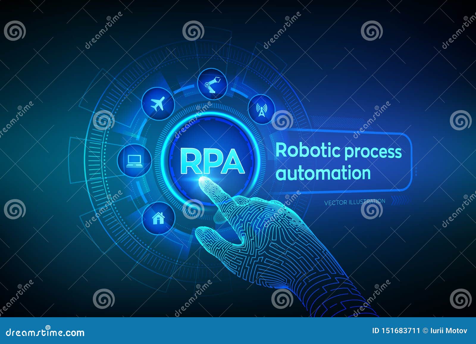 RPA Robotic Process Automation Innovation Technology Concept on Virtual ...