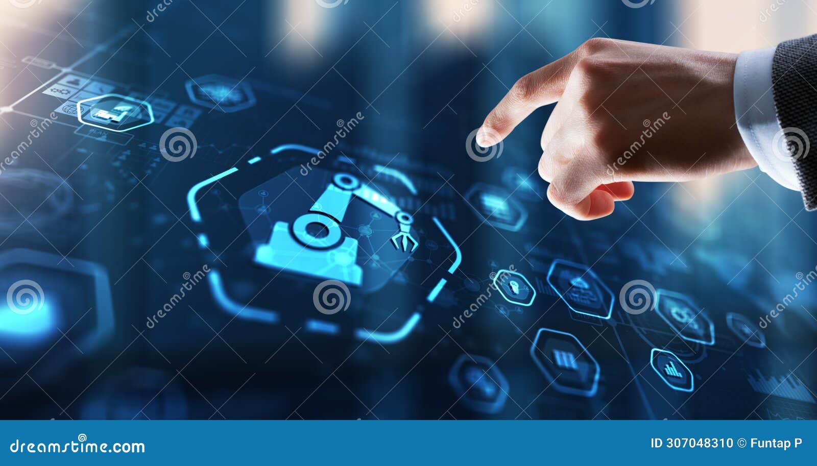 RPA Robotic Process Automation System. Artificial Intelligence Concept ... RPA Robotic Process Automation System. Artificial Intelligence Concept ...