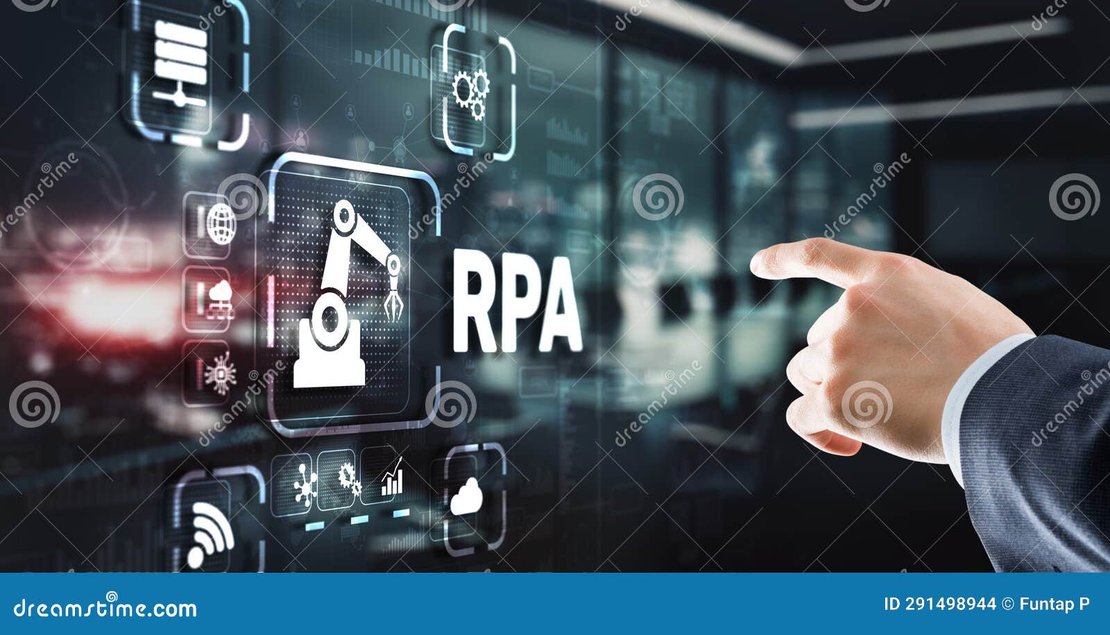 RPA Robotic Process Automation System. Big Data and Business Concept Stock Photo - Image of ...