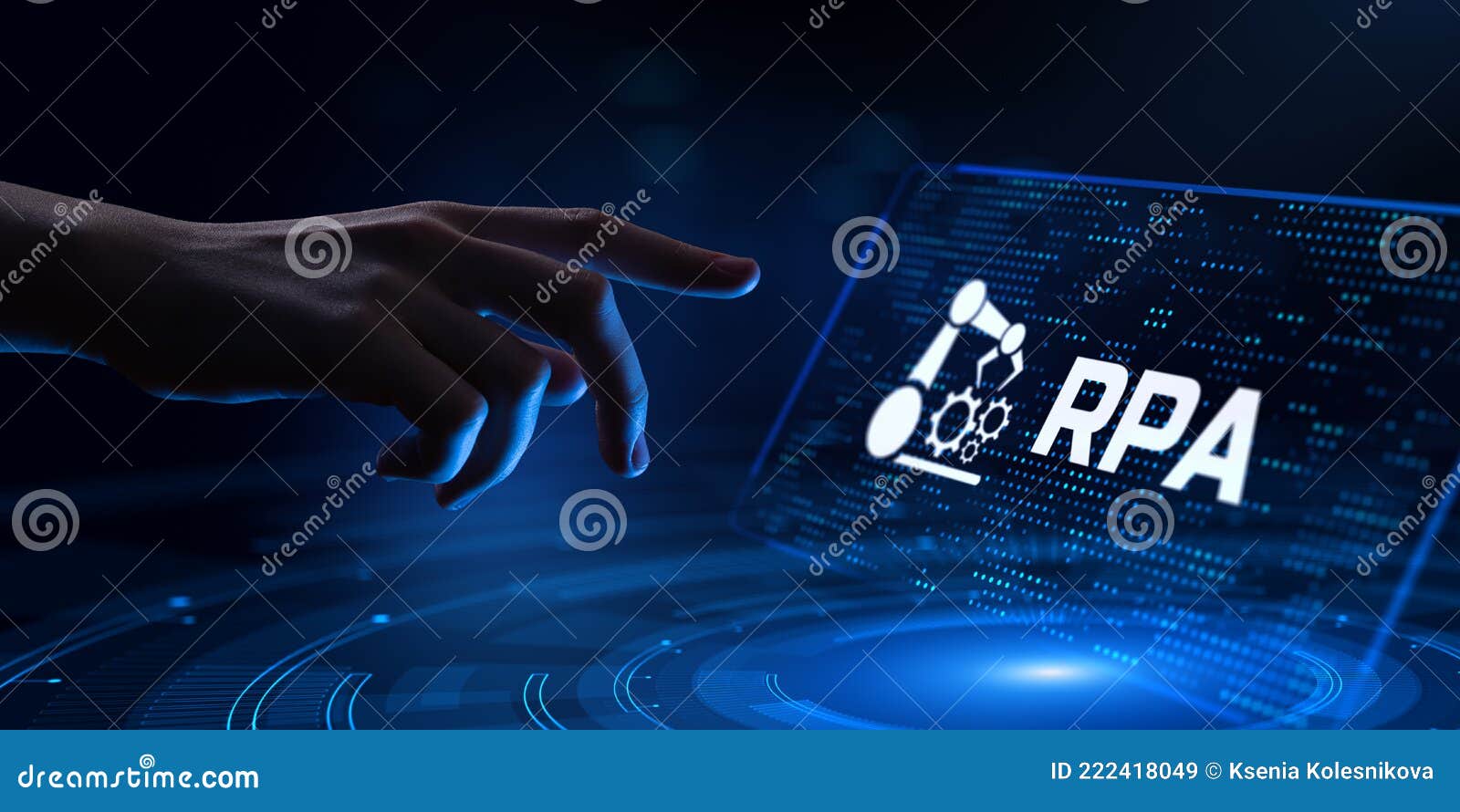 RPA Robotic Process Automation Technology Innovation Concept. Hand ...