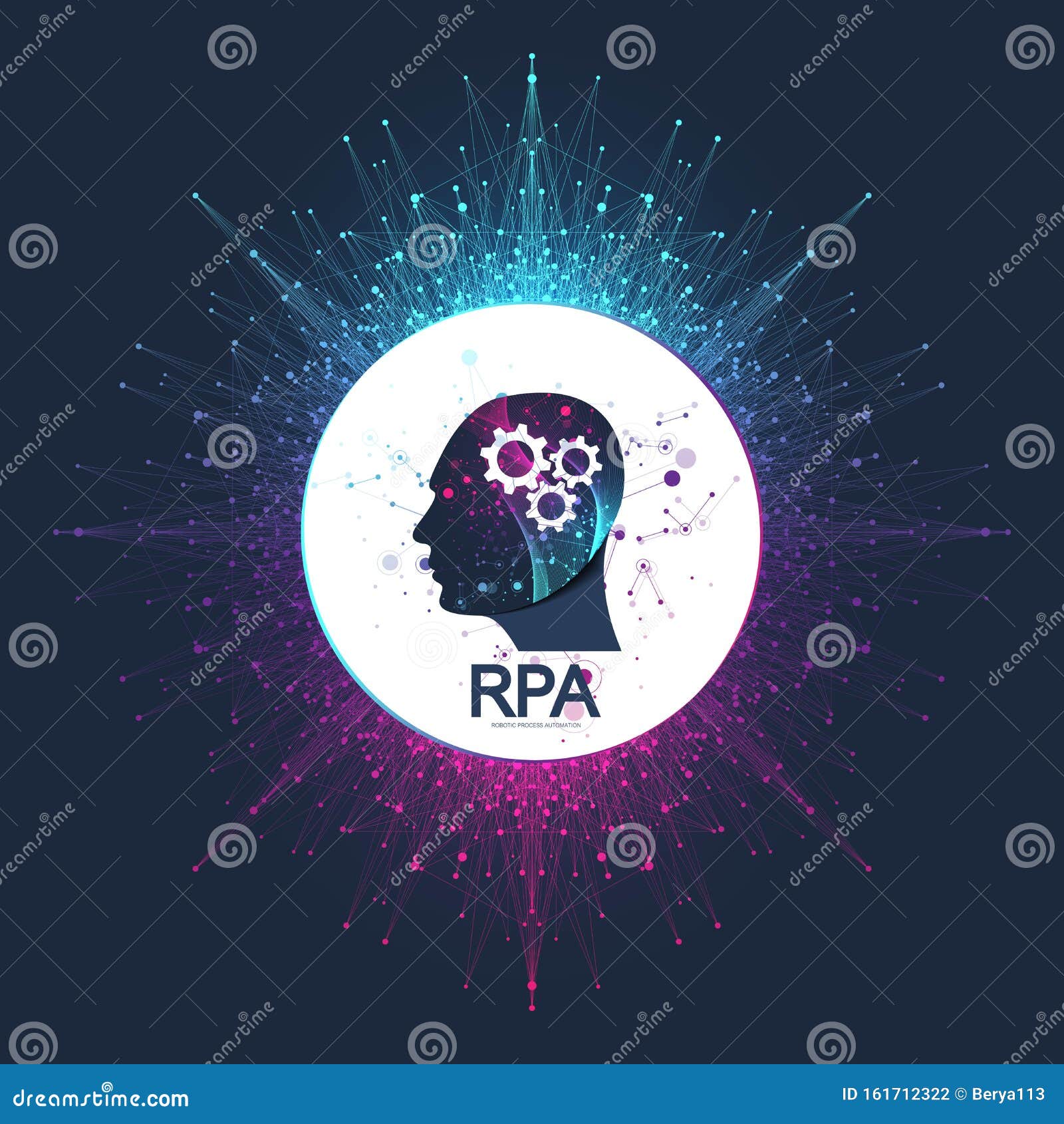 RPA Robotic Process Automatisation. Futuristic Banner Template Concept ...