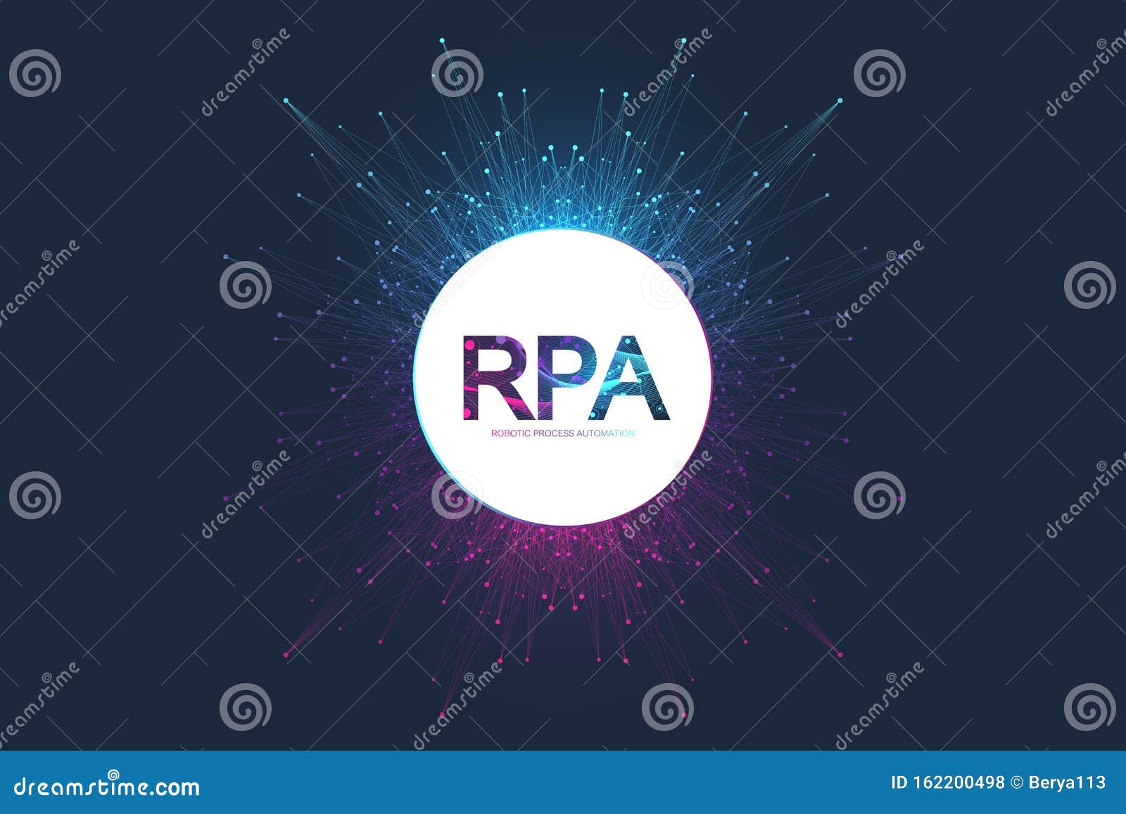 RPA Robotic Process Automatisation. Futuristic Banner Template Concept ...