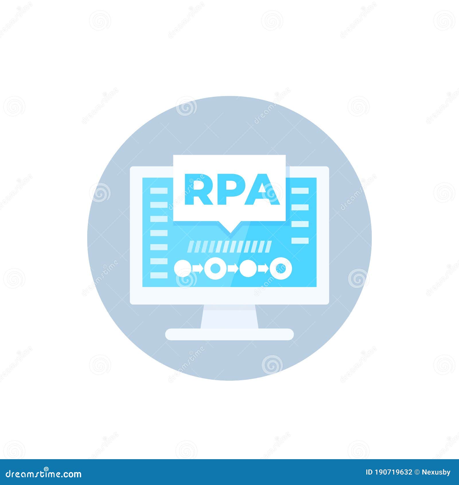 RPA Vector Icon, Robotic Process Automation Stock Illustration ...