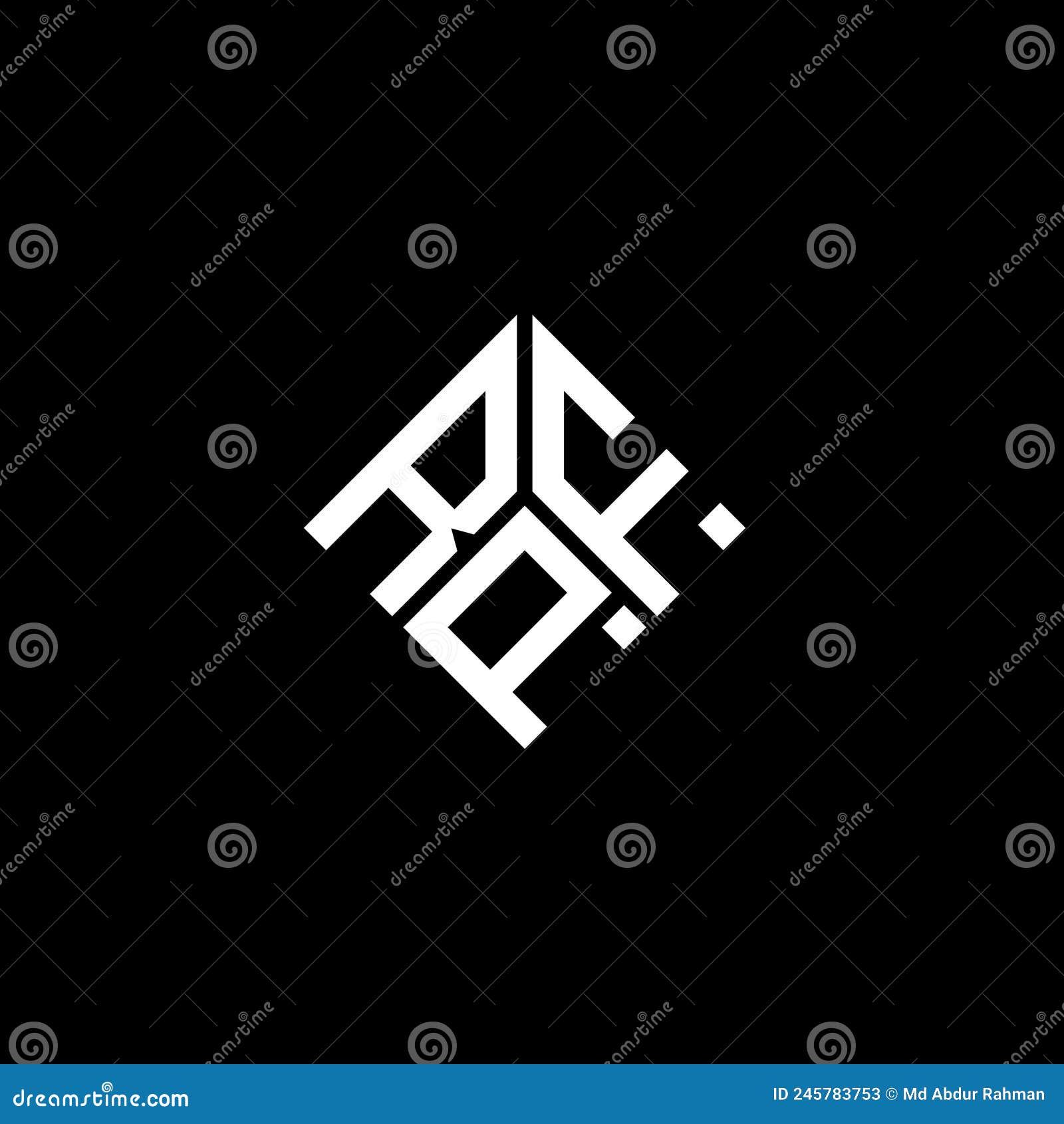 RPF Letter Logo Design on Black Background. RPF Creative Initials ...