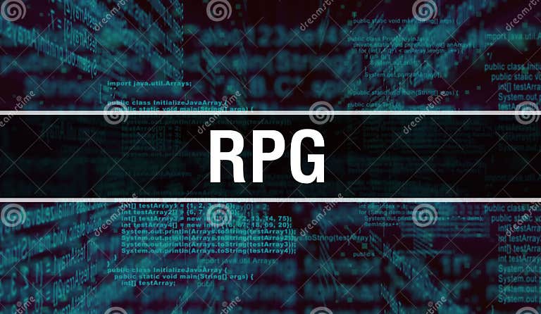 RPG Con Texto De Código Java Digital Concepto Vectorial De Codificación De Software RPG Y ...