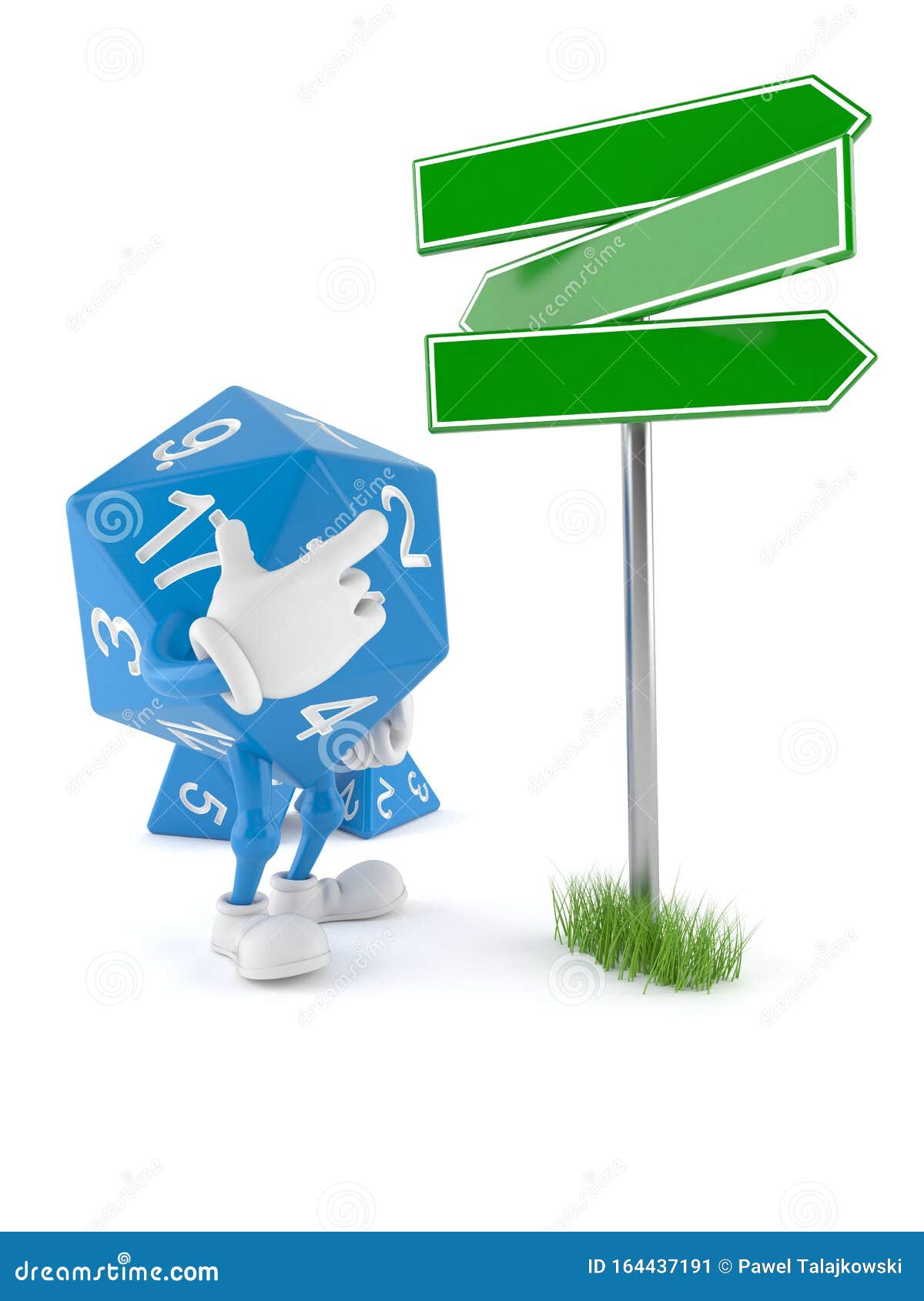 RPG Dice Character Looking At Question Mark Symbol Stock Illustration ...