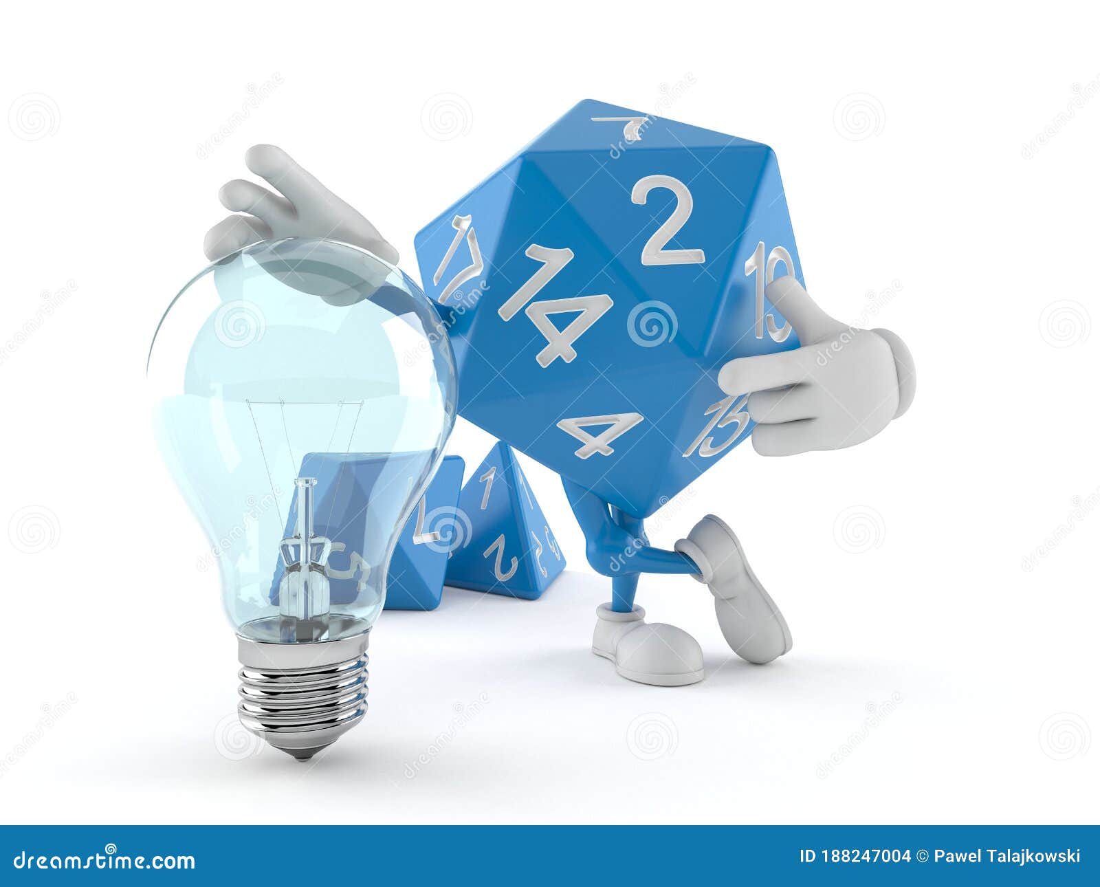 RPG Dice Character Looking At Question Mark Symbol Stock Illustration ...