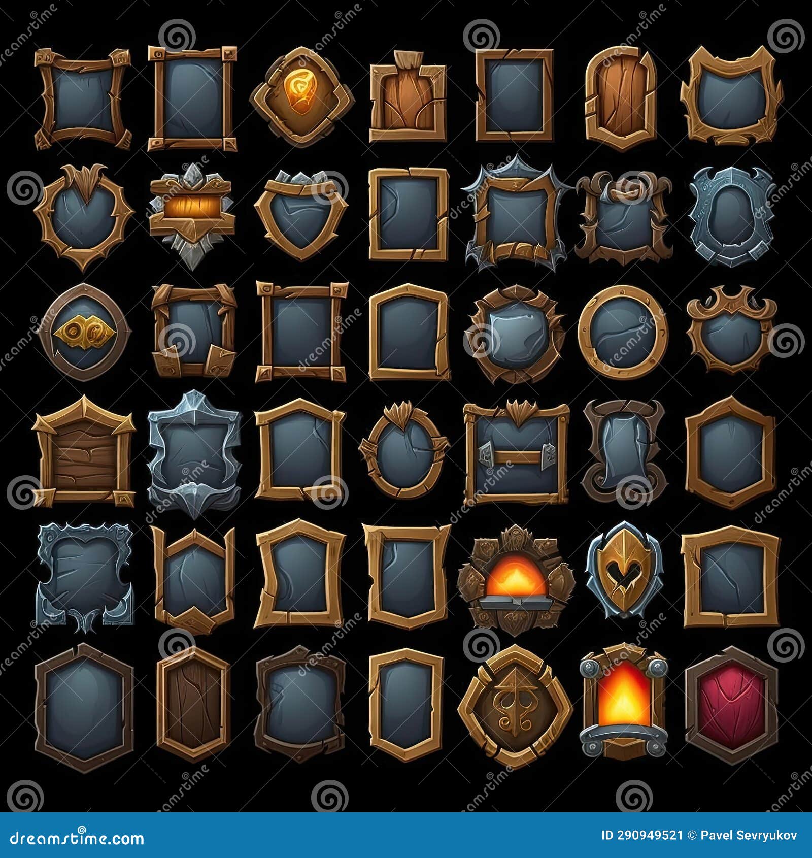 Rpg Frame Medieval Ai Generated Stock Image - Image of golden, panel ...