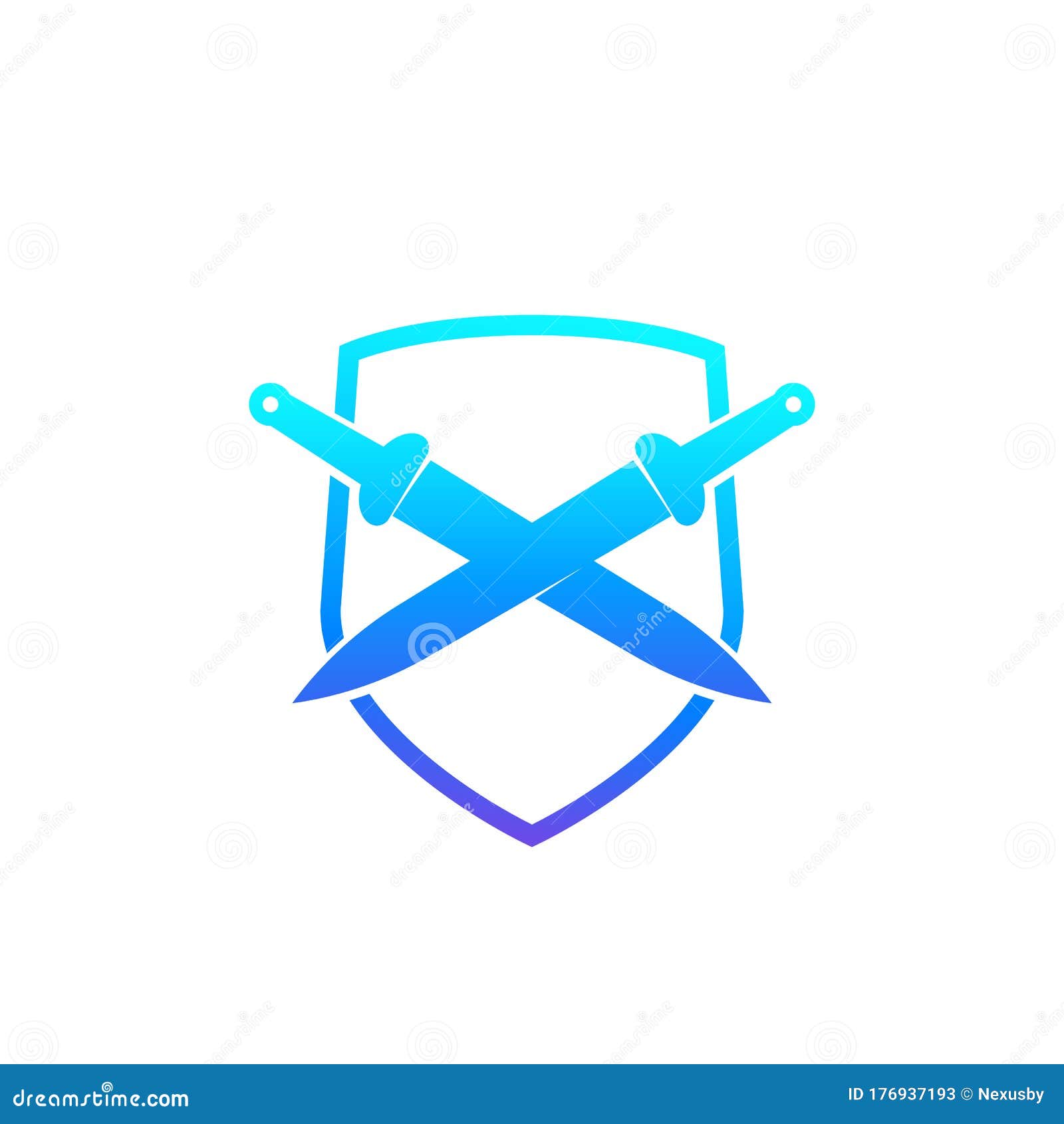 Rpg Game Vector Icon with Swords and Shield Stock Illustration ...