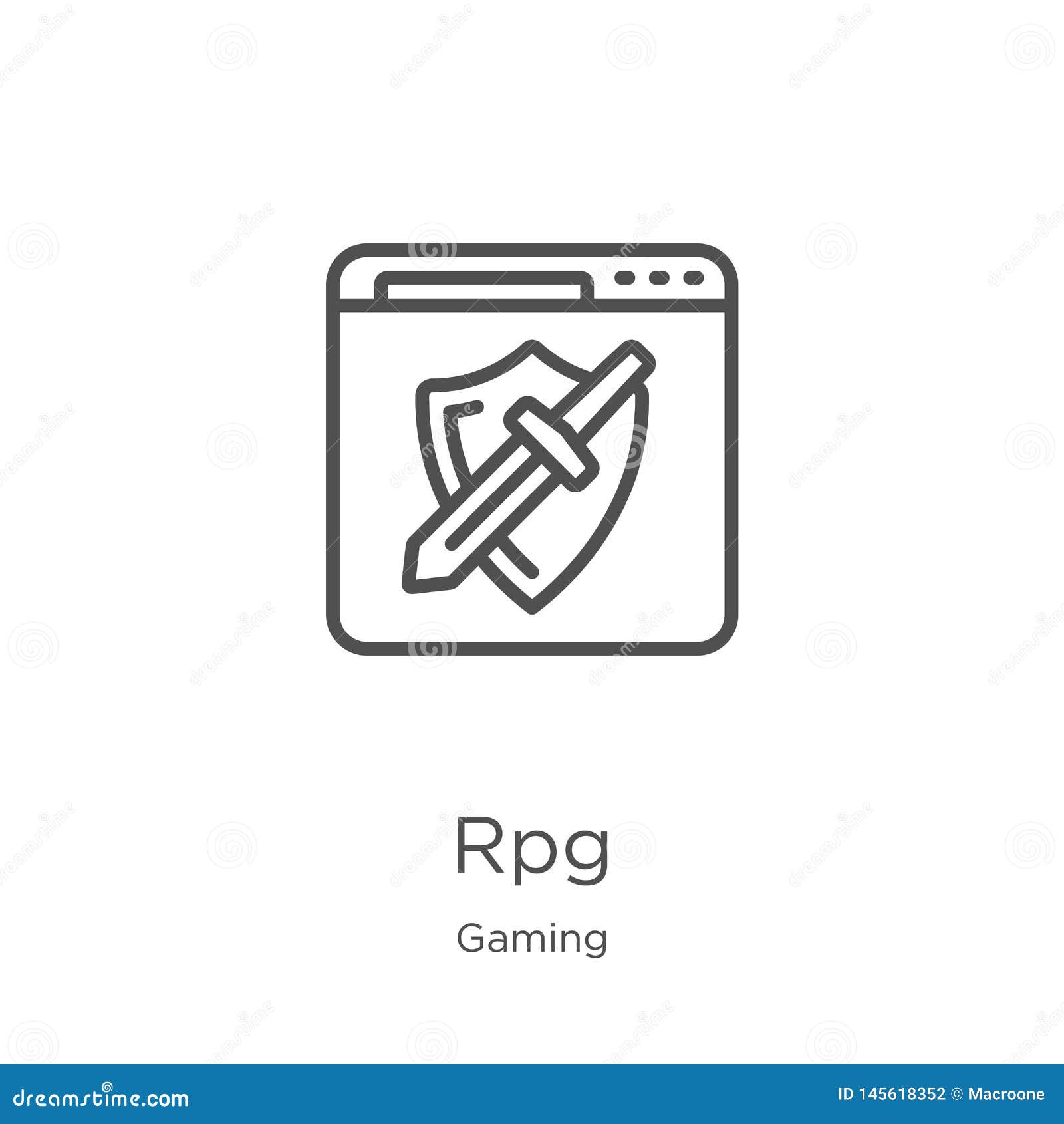 Rpg Icon Vector from Gaming Collection. Thin Line Rpg Outline Icon ...