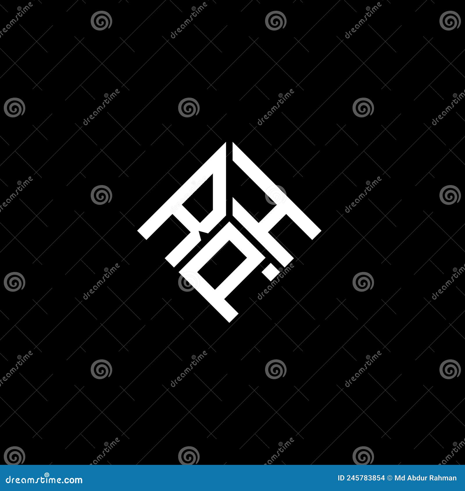 RPH Letter Logo Design on Black Background. RPH Creative Initials ...