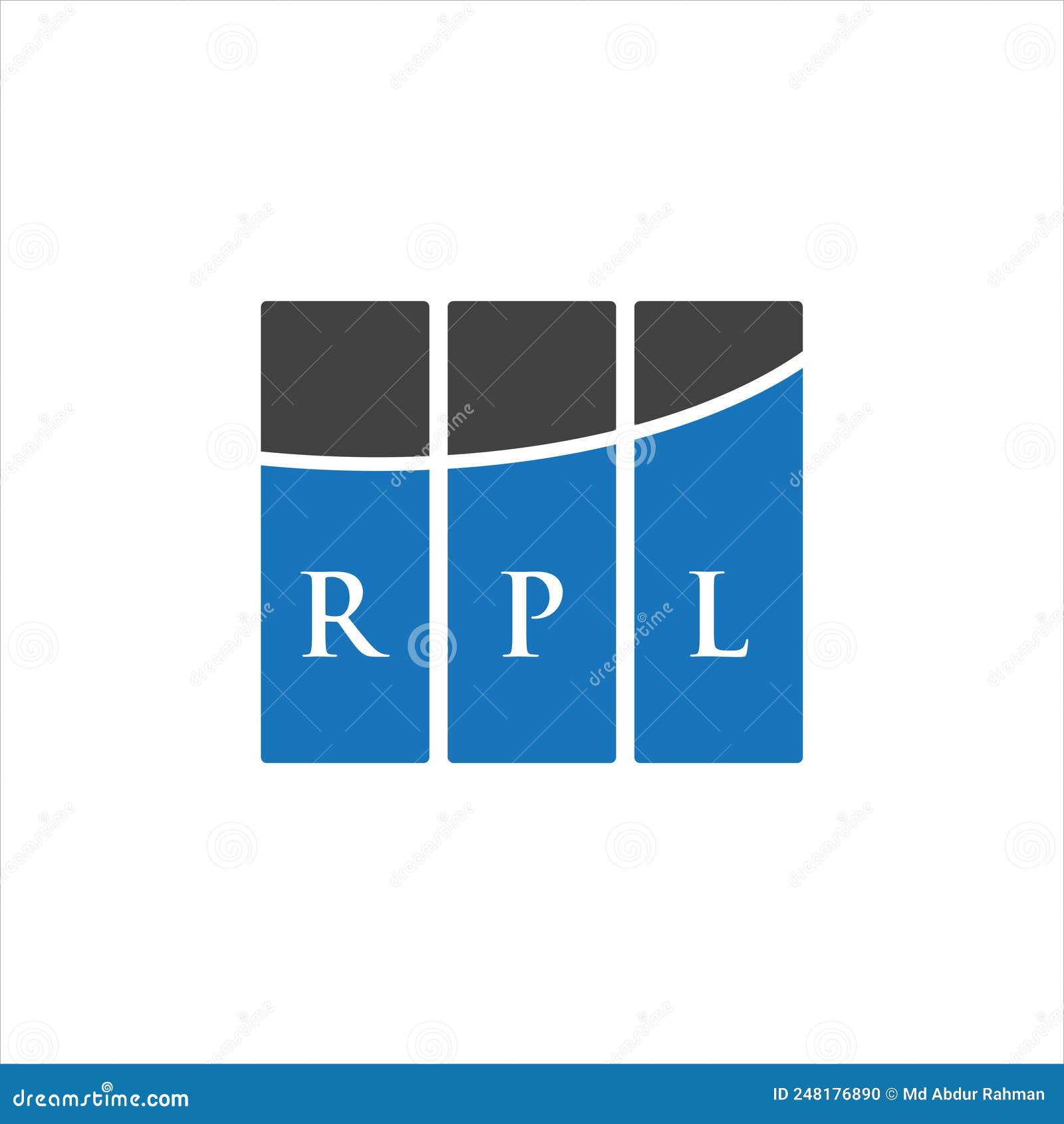 RPL Letter Logo Design on WHITE Background. RPL Creative Initials ...
