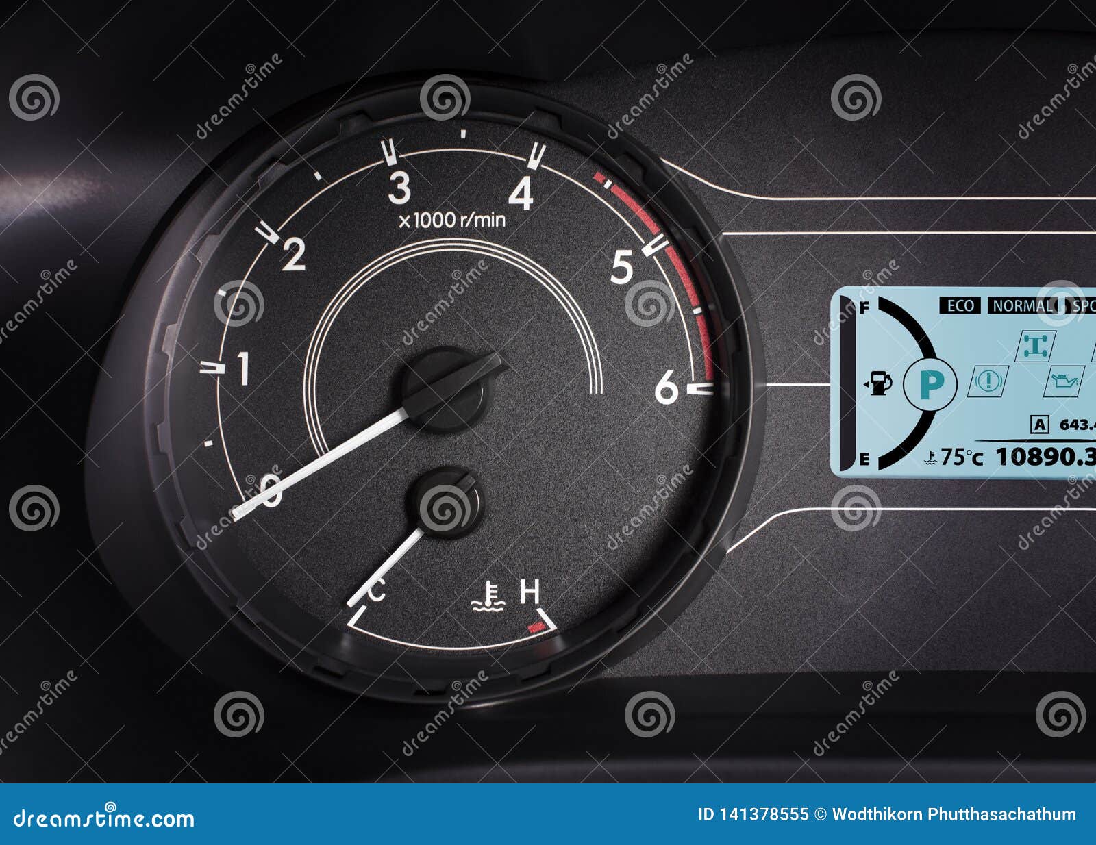Rpm Gauge,tachometer With 6000 Rpm And Radiator Temperature Meter ...