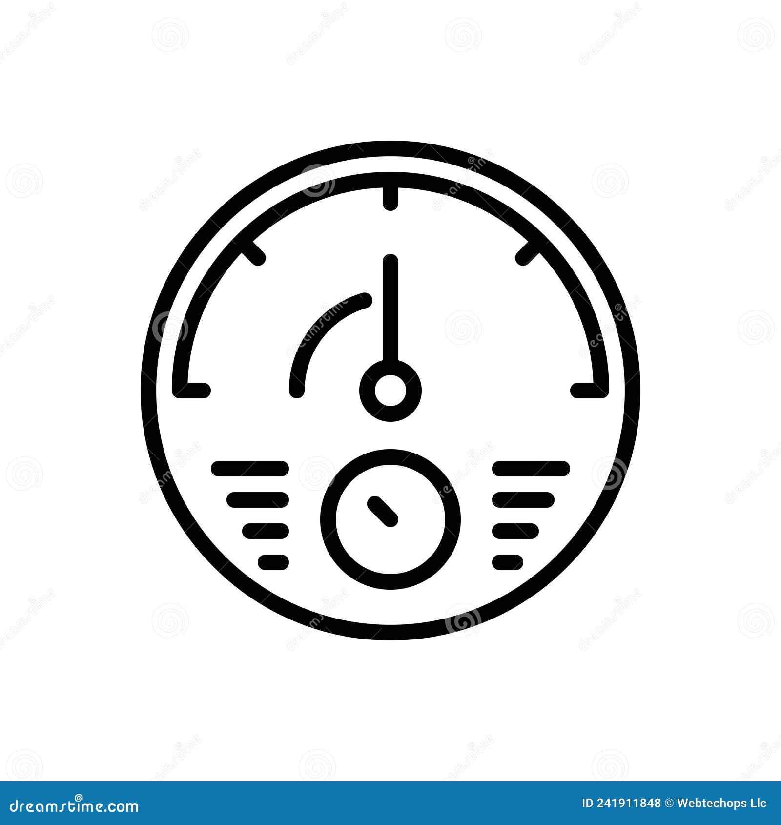 Black Line Icon for Rpm, Odometers and Tachometer Stock Vector ...