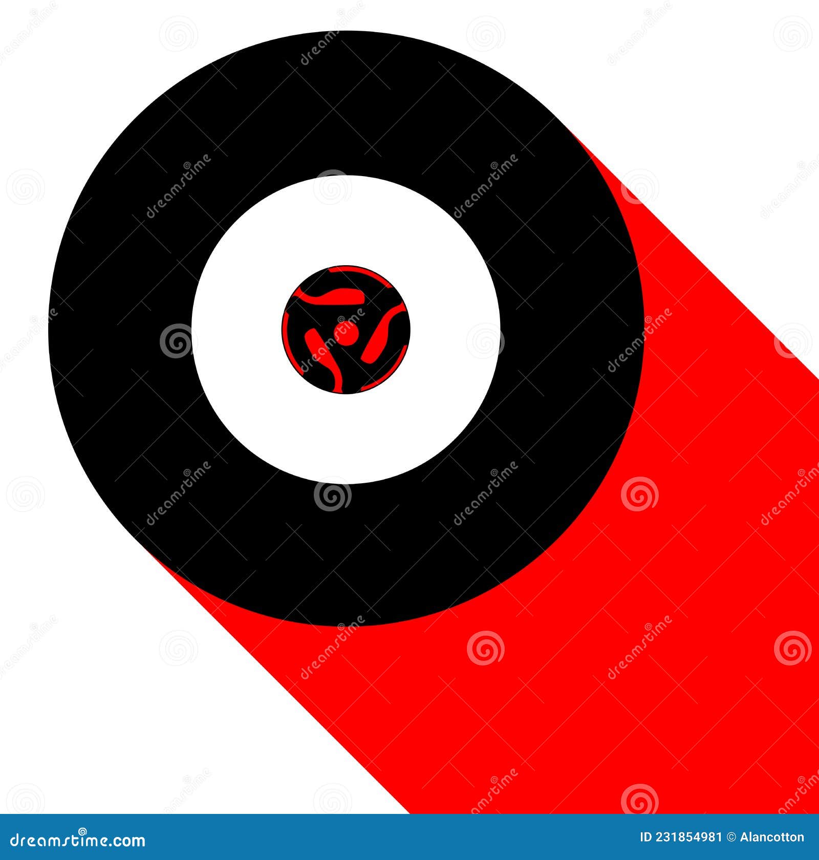 45 RPM Red Shadow stock vector. Illustration of play - 231854981
