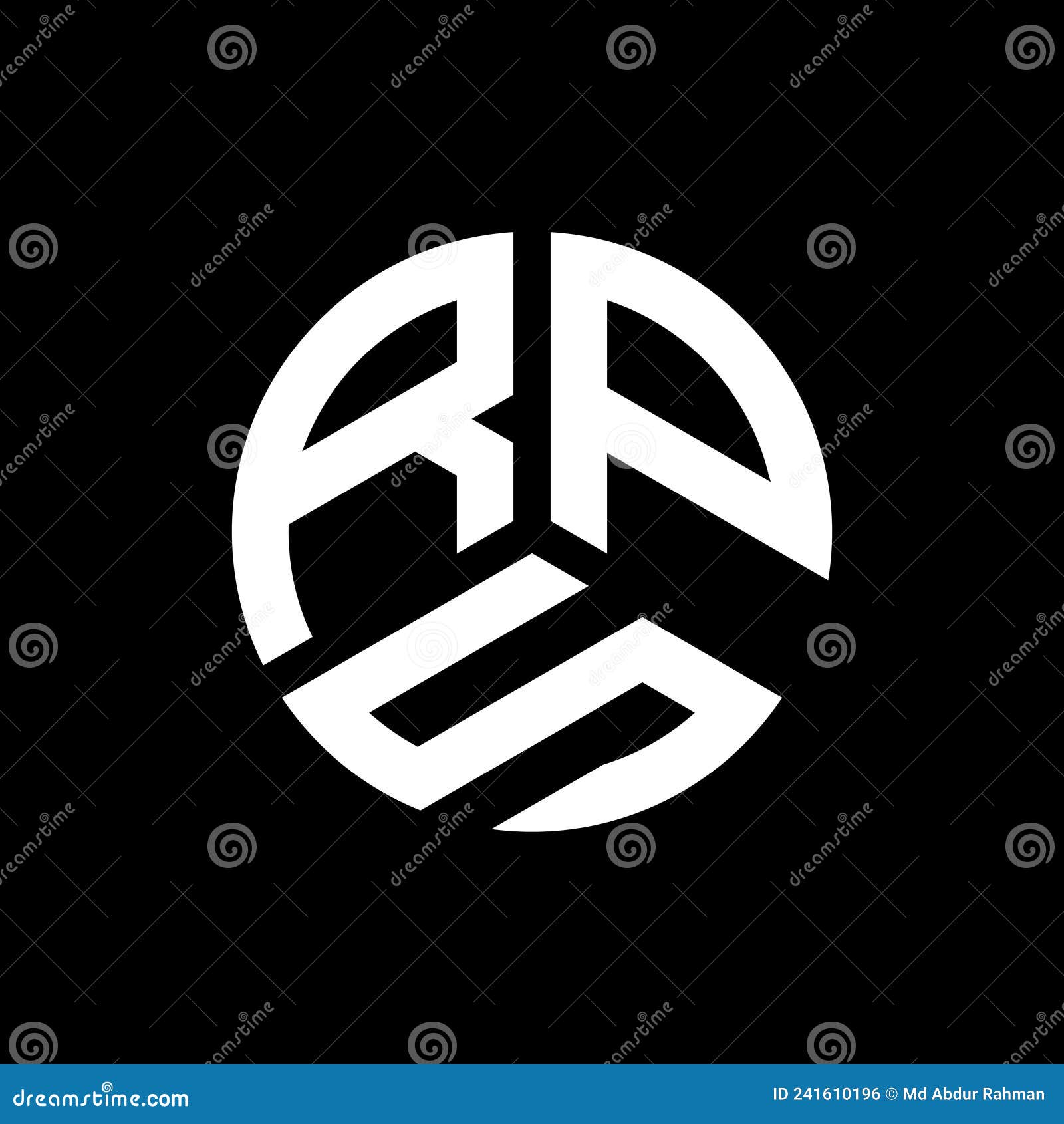 RPS Letter Logo Design on Black Background. RPS Creative Initials ...