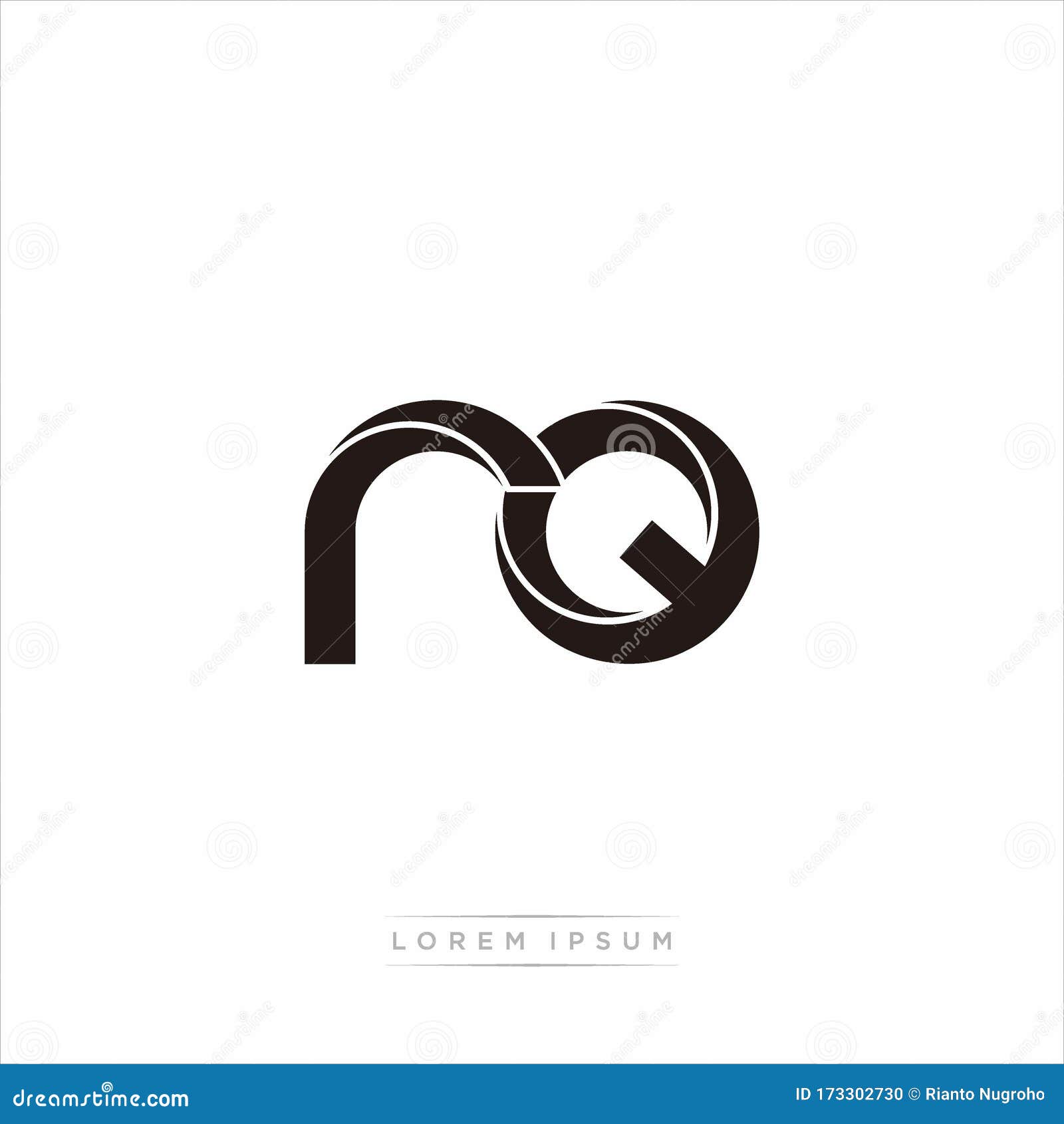 Rq Initial Letter Split Lowercase Modern Monogram Linked Outline ...