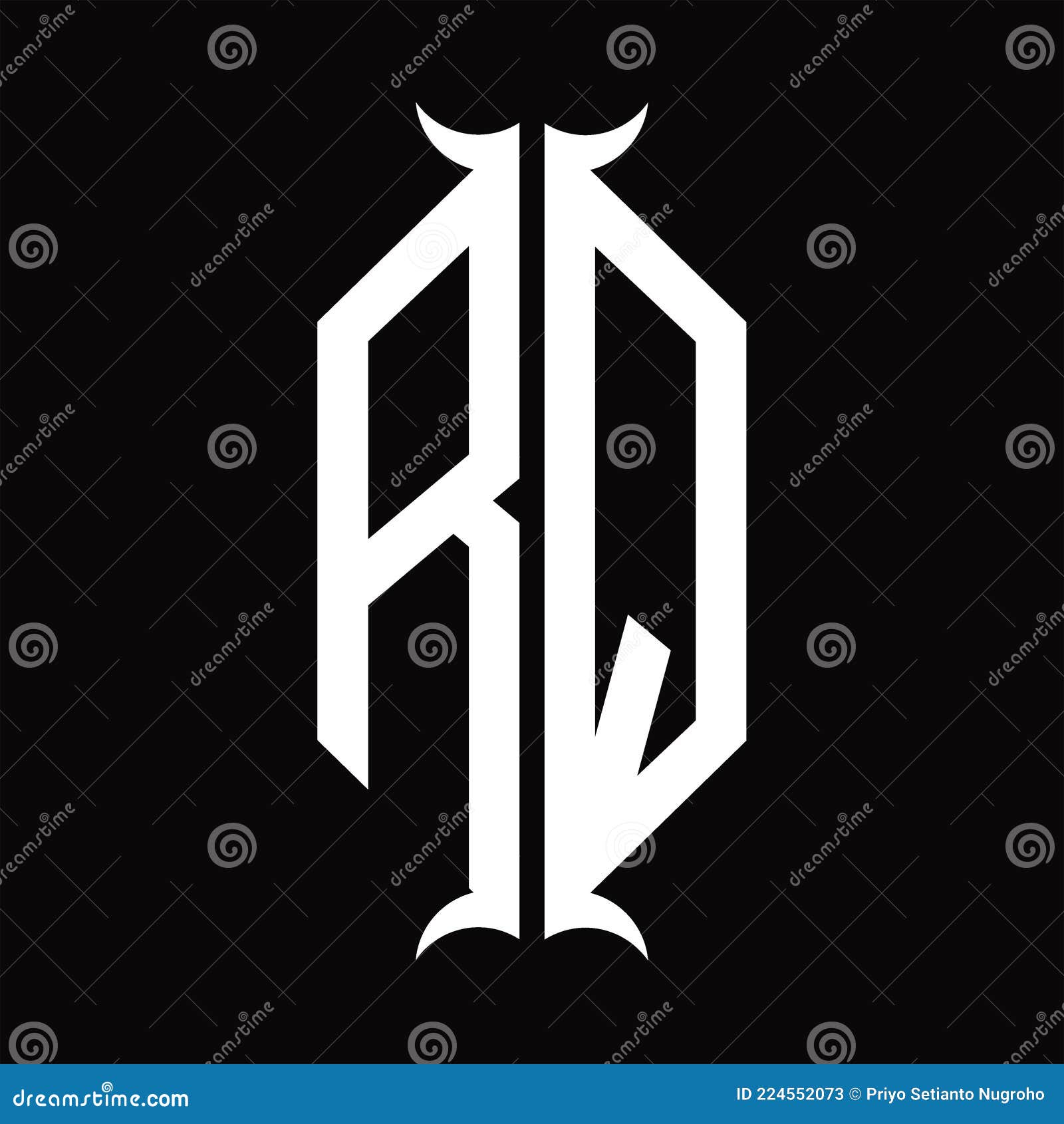 RQ Logo Monogram with Horn Shape Design Template Stock Vector ...