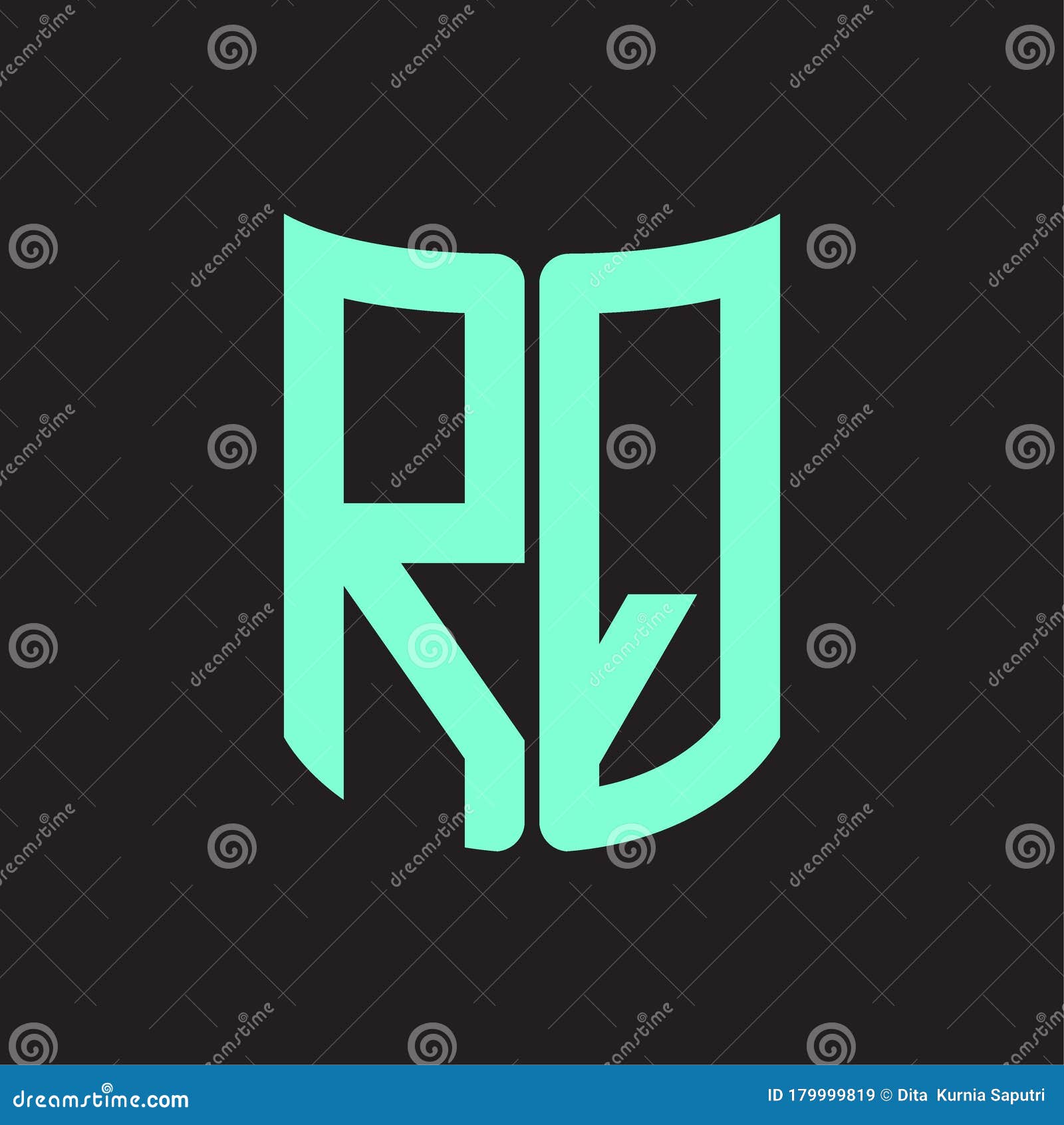 RQ Logo Monogram with Ribbon Style Design Template Stock Vector ...