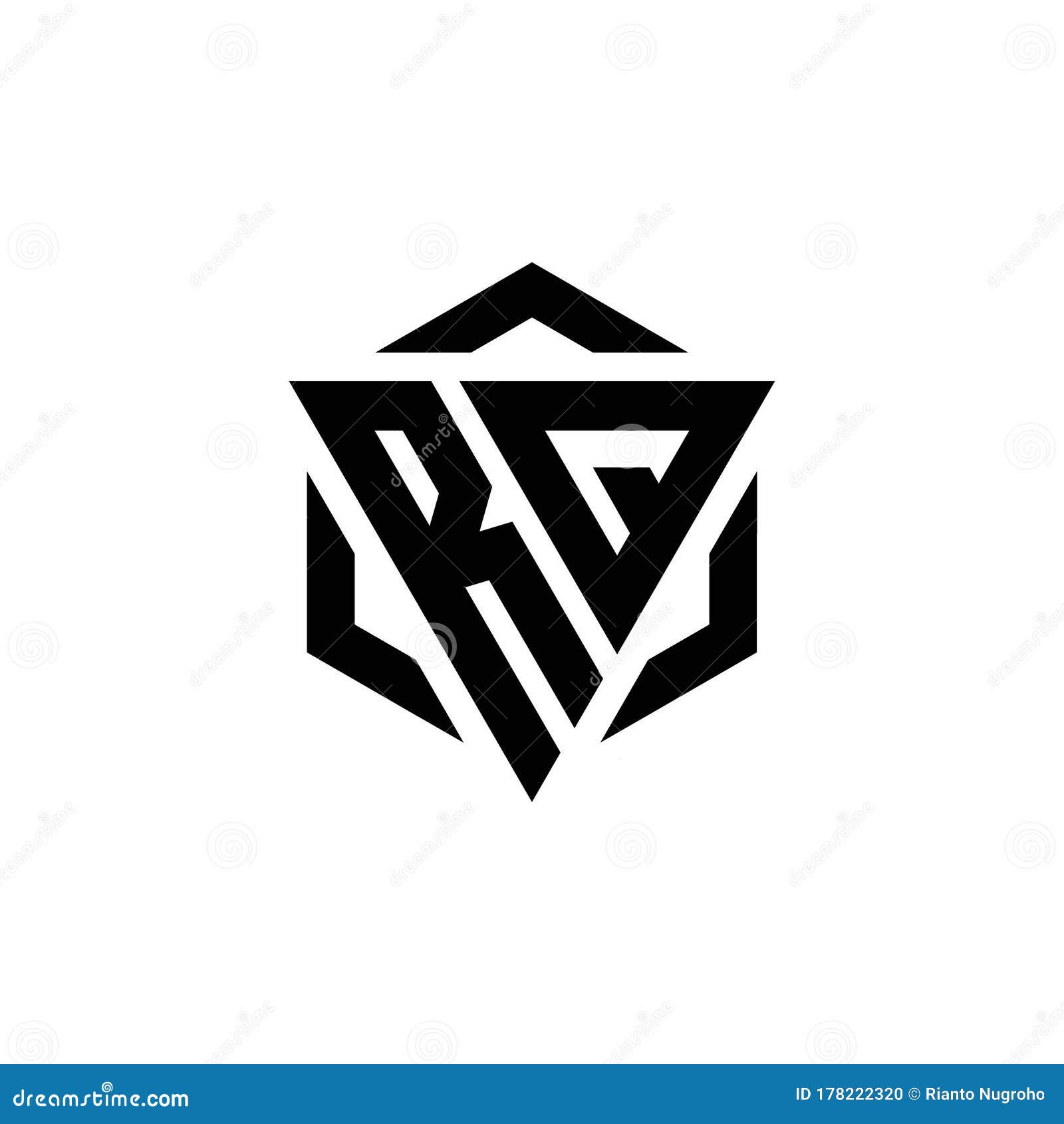 RQ Logo Monogram with Triangle and Hexagon Modern Design Template Stock ...