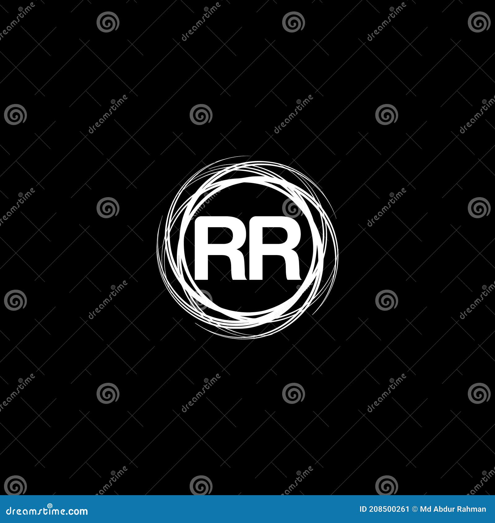 Rr Circle Unique Abstract Geometric Logo Design Stock Vector ...