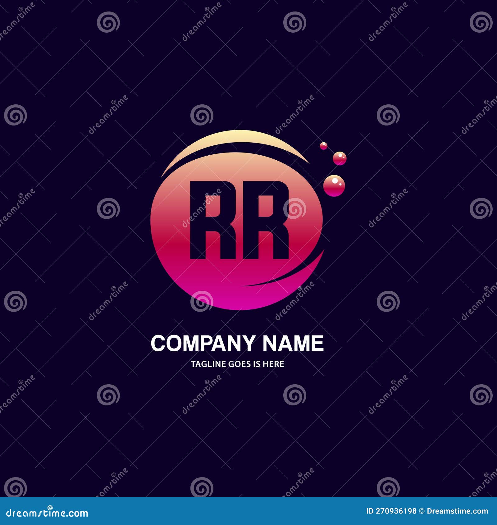 RR Initial Logo with Colorful Circle Template Vector Stock Vector ...