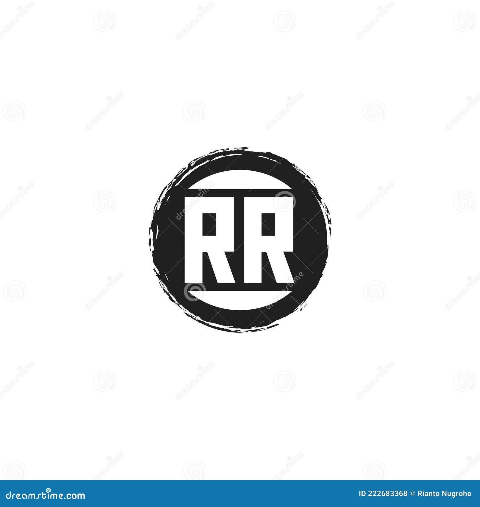 RR Logo Initial Letter Monogram with Abstrac Circle Shape Design ...