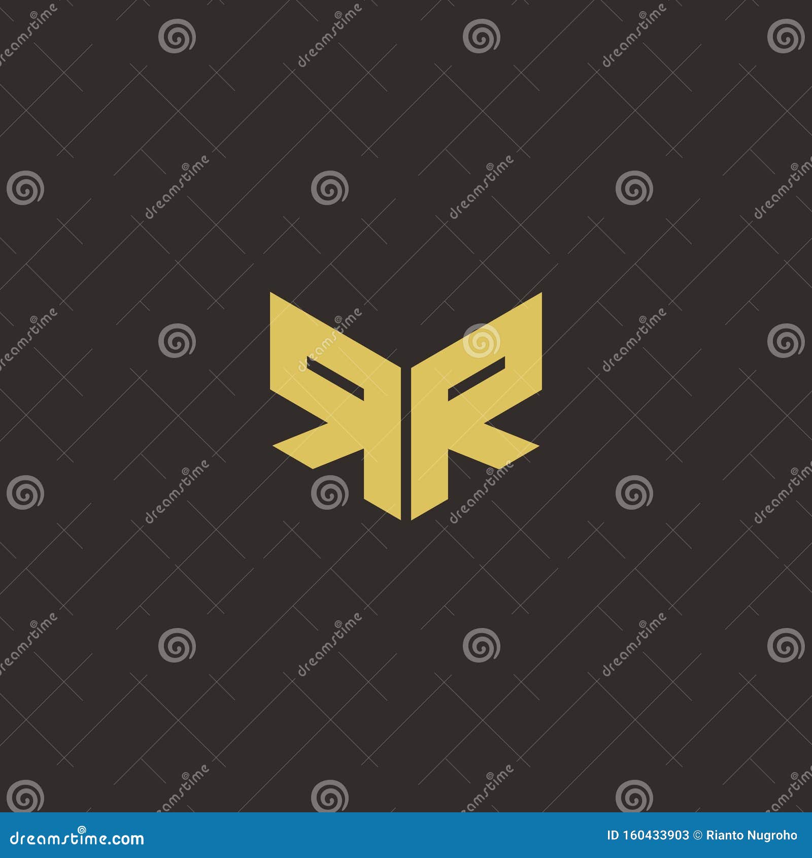 RR Logo Letter Initial Logo Designs Template with Gold and Black ...