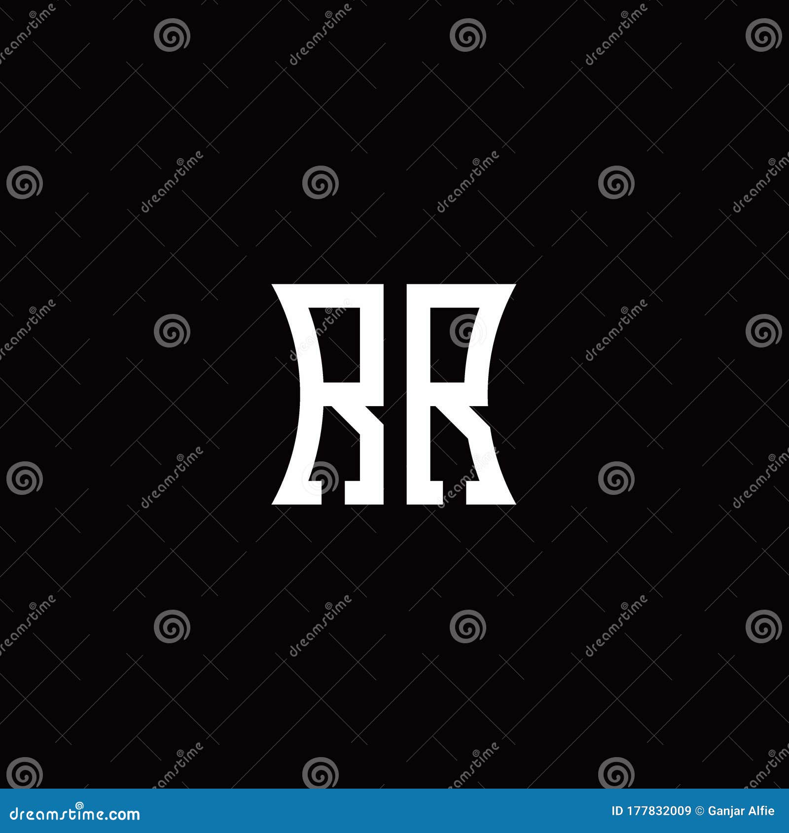 RR Monogram Logo Letter with Curved Side Style Stock Vector ...
