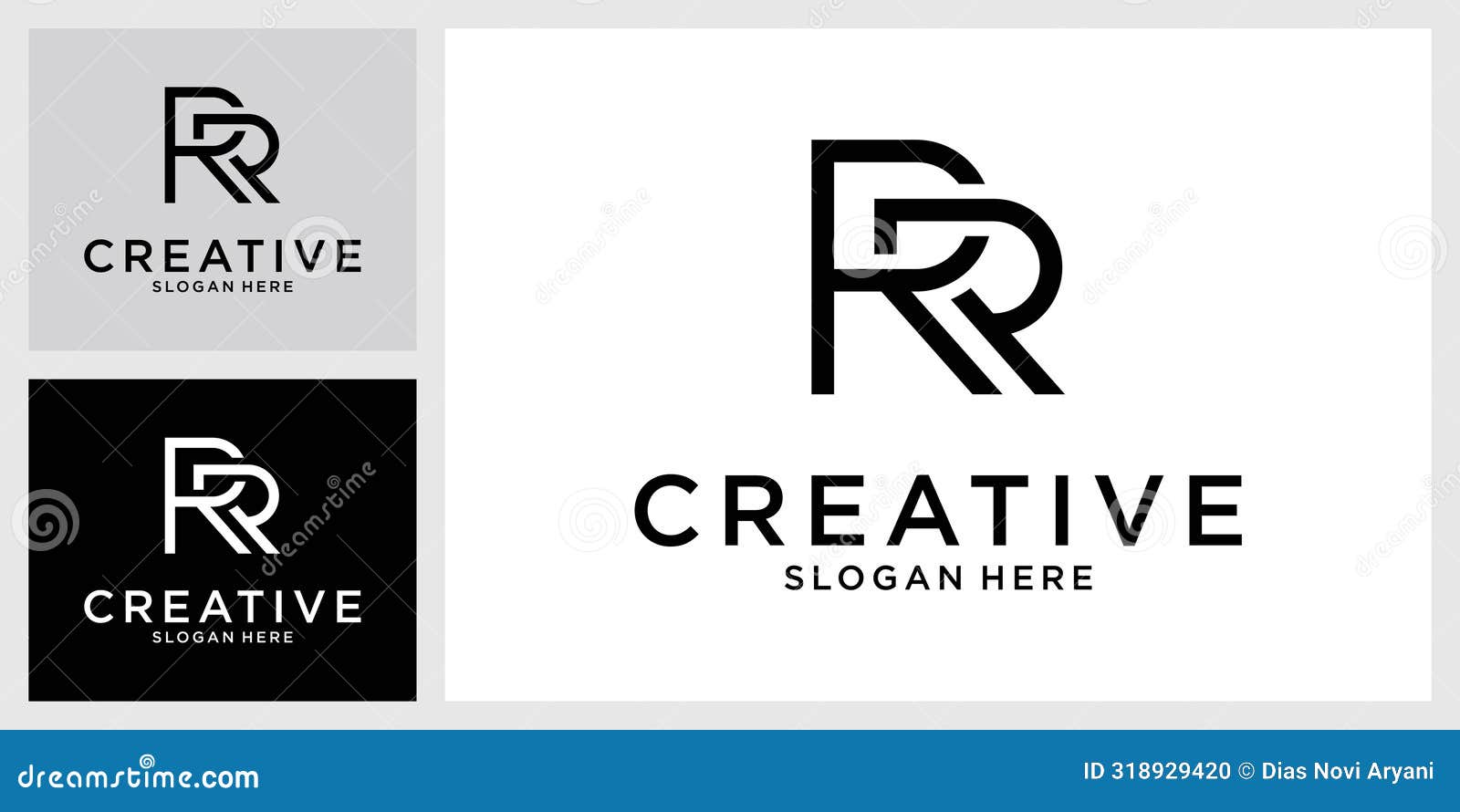 RR or R Initial Letter Logo Design Vector Stock Vector - Illustration ...