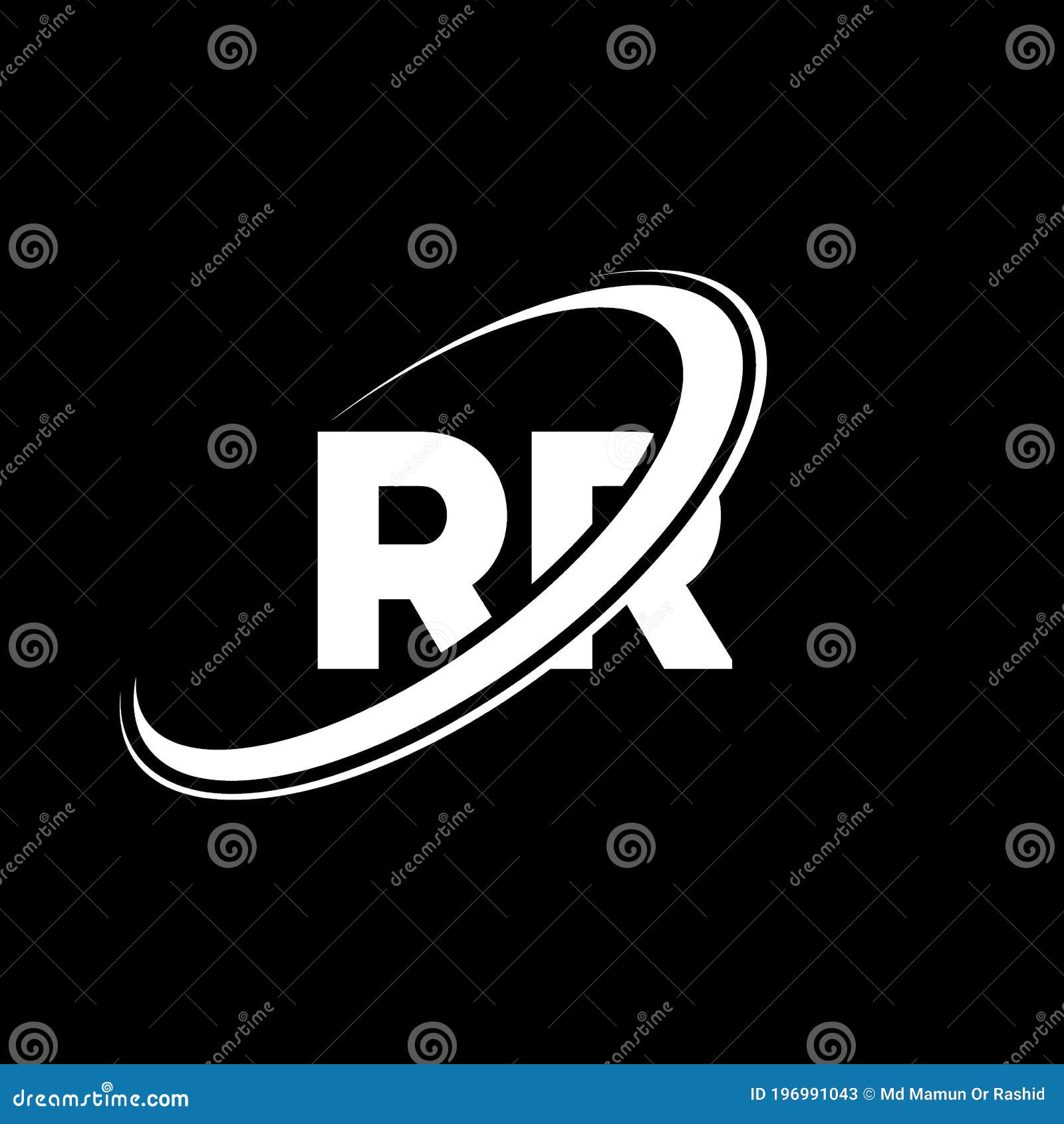 RR R R Letter Logo Design. Initial Letter RR Linked Circle Uppercase ...