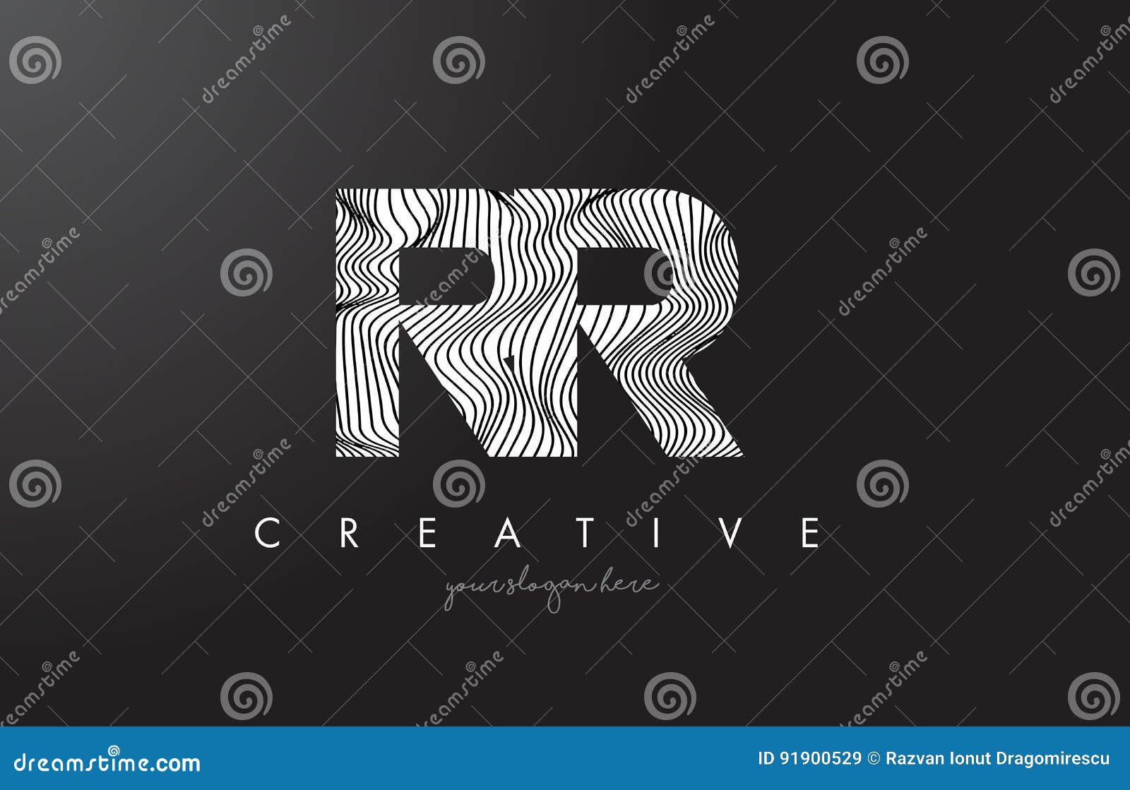RR R Letter Logo with Zebra Lines Texture Design Vector. Stock Vector ...