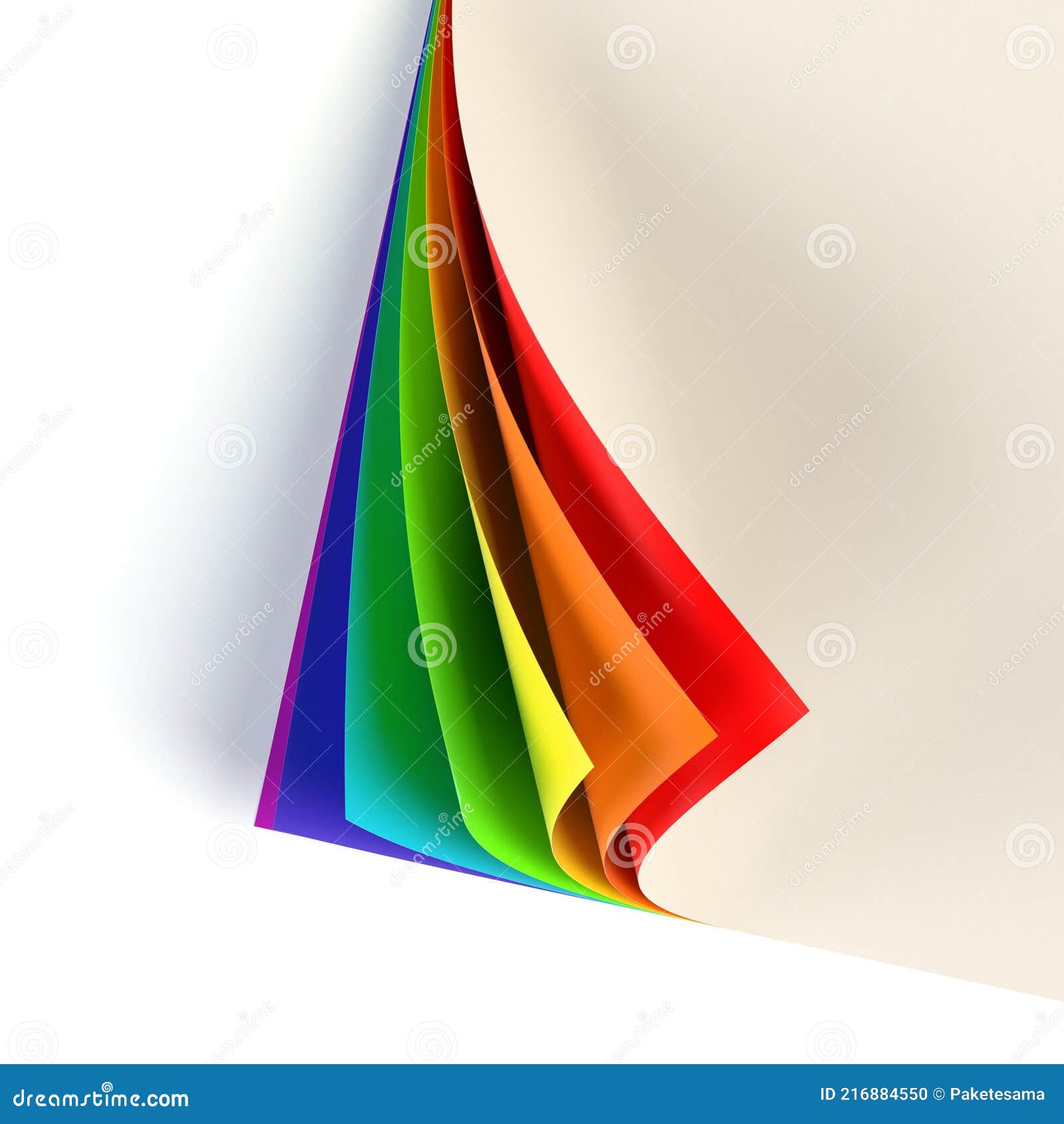 Rrainbow Colored Curled Document Corner Stock Illustration ...