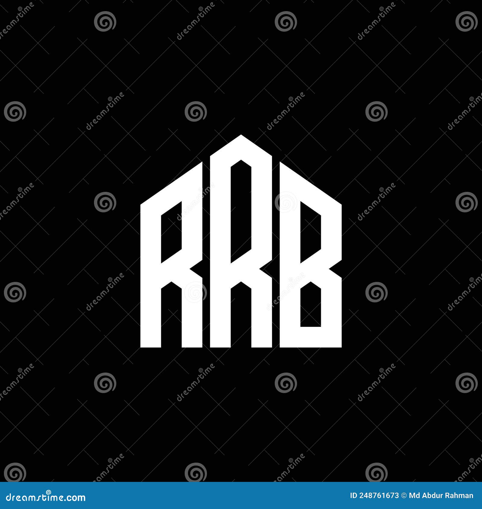 RRB Letter Logo Design on BLACK Background. RRB Creative Initials ...