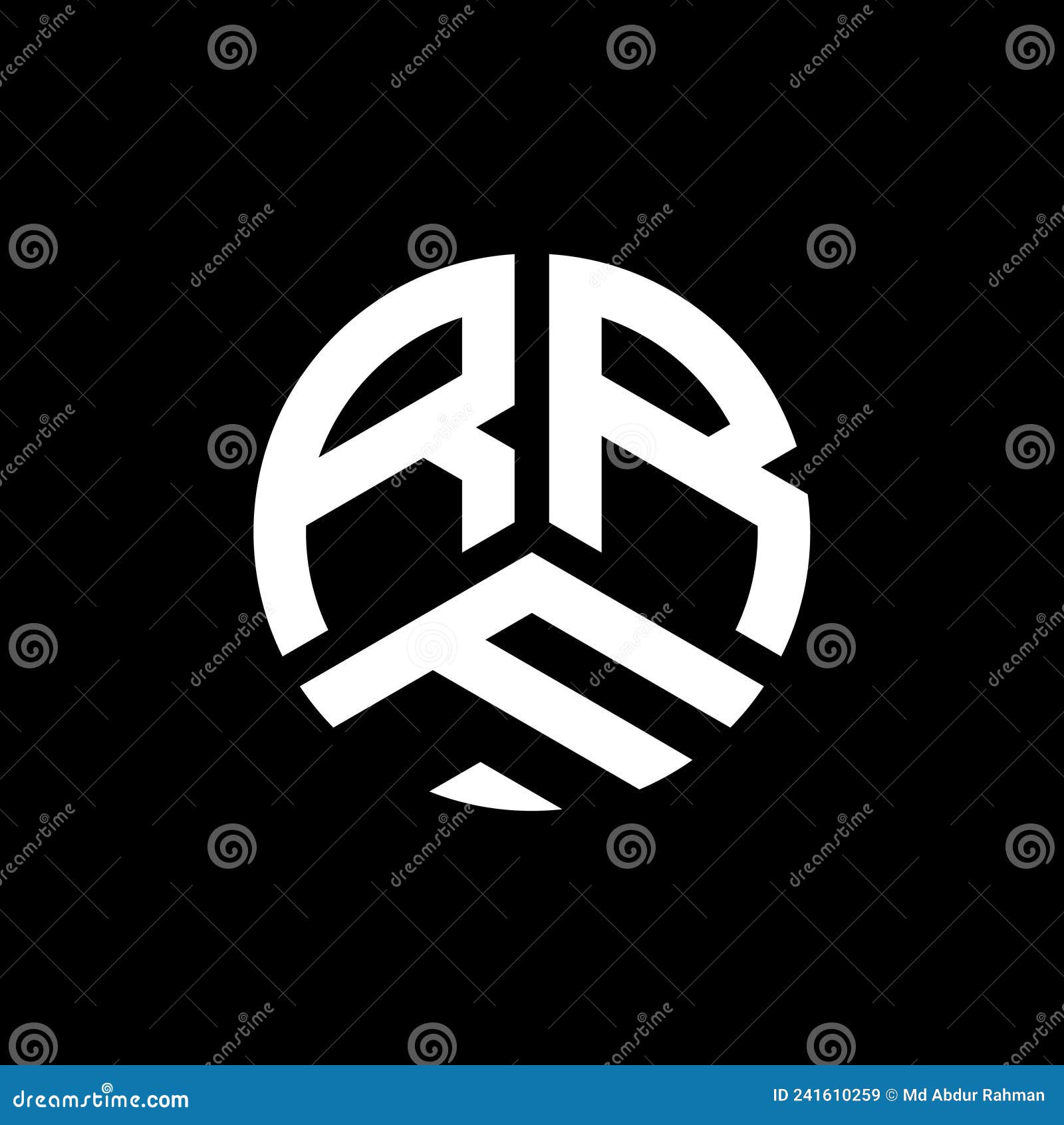 RRF Letter Logo Design on Black Background. RRF Creative Initials ...